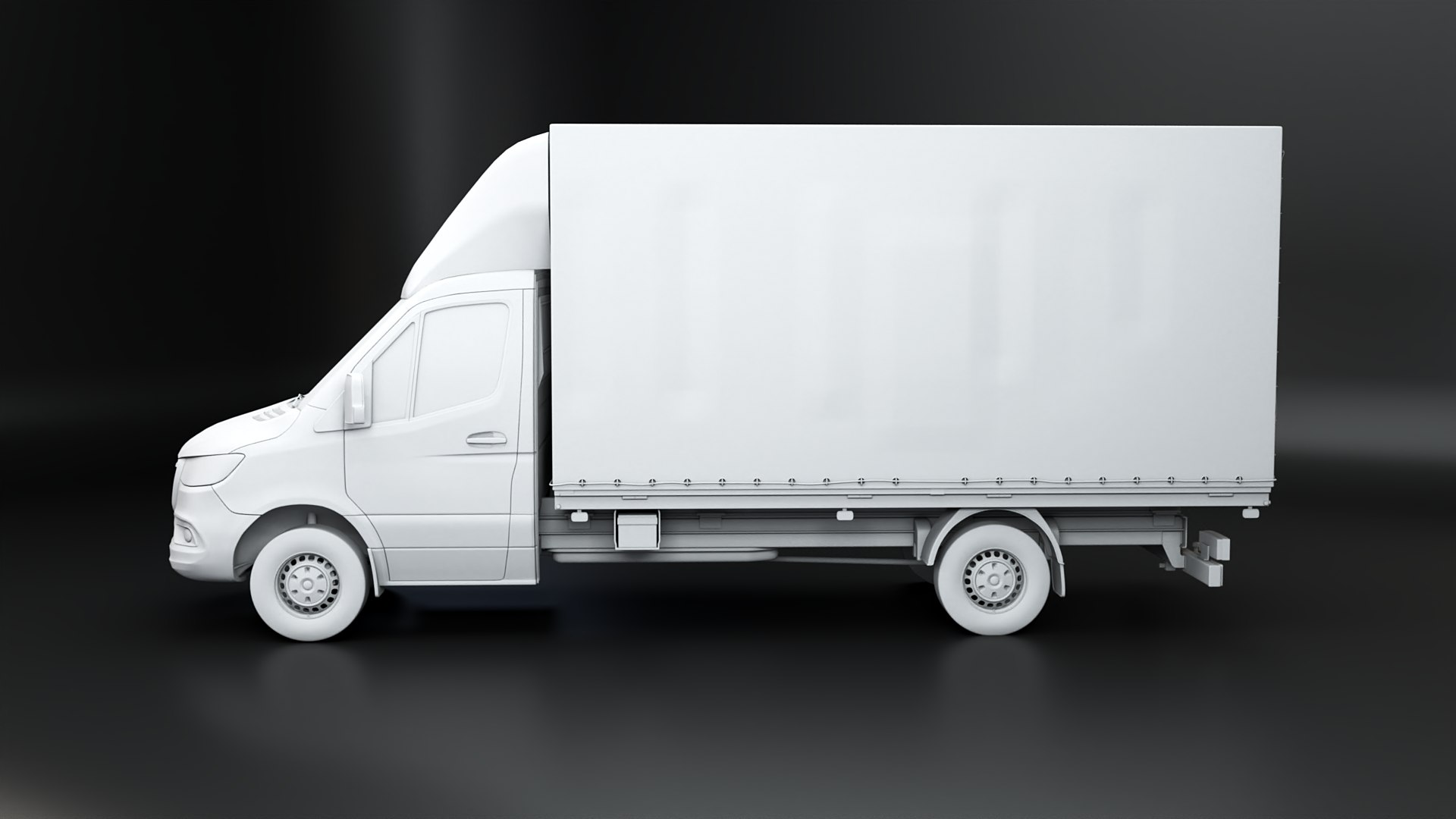 3D Mercedes Sprinter Curtain Side Tautliner Van 3D Model No Textures ...