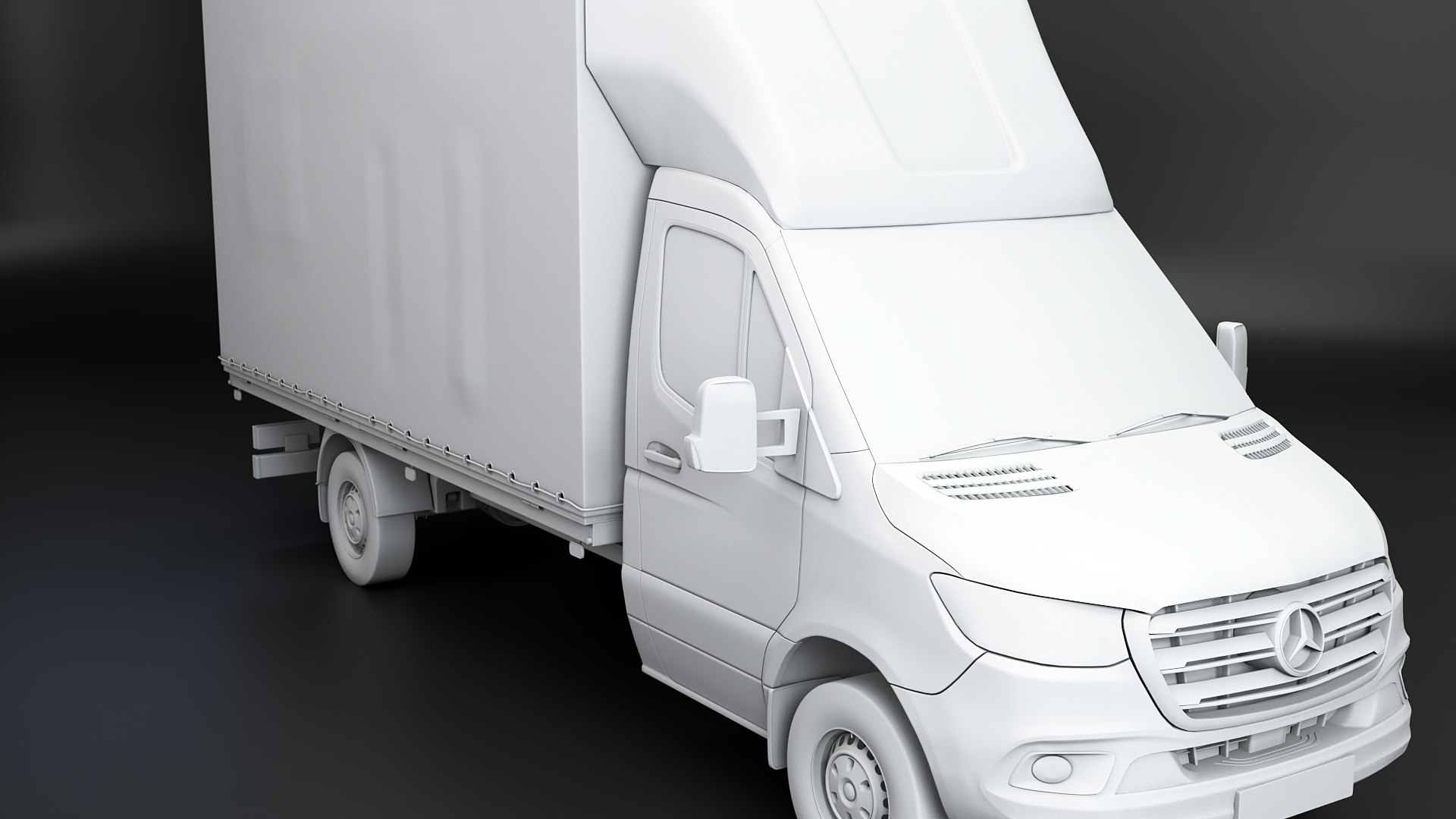 3D Mercedes Sprinter Curtain Side Tautliner Van 3D Model No Textures ...