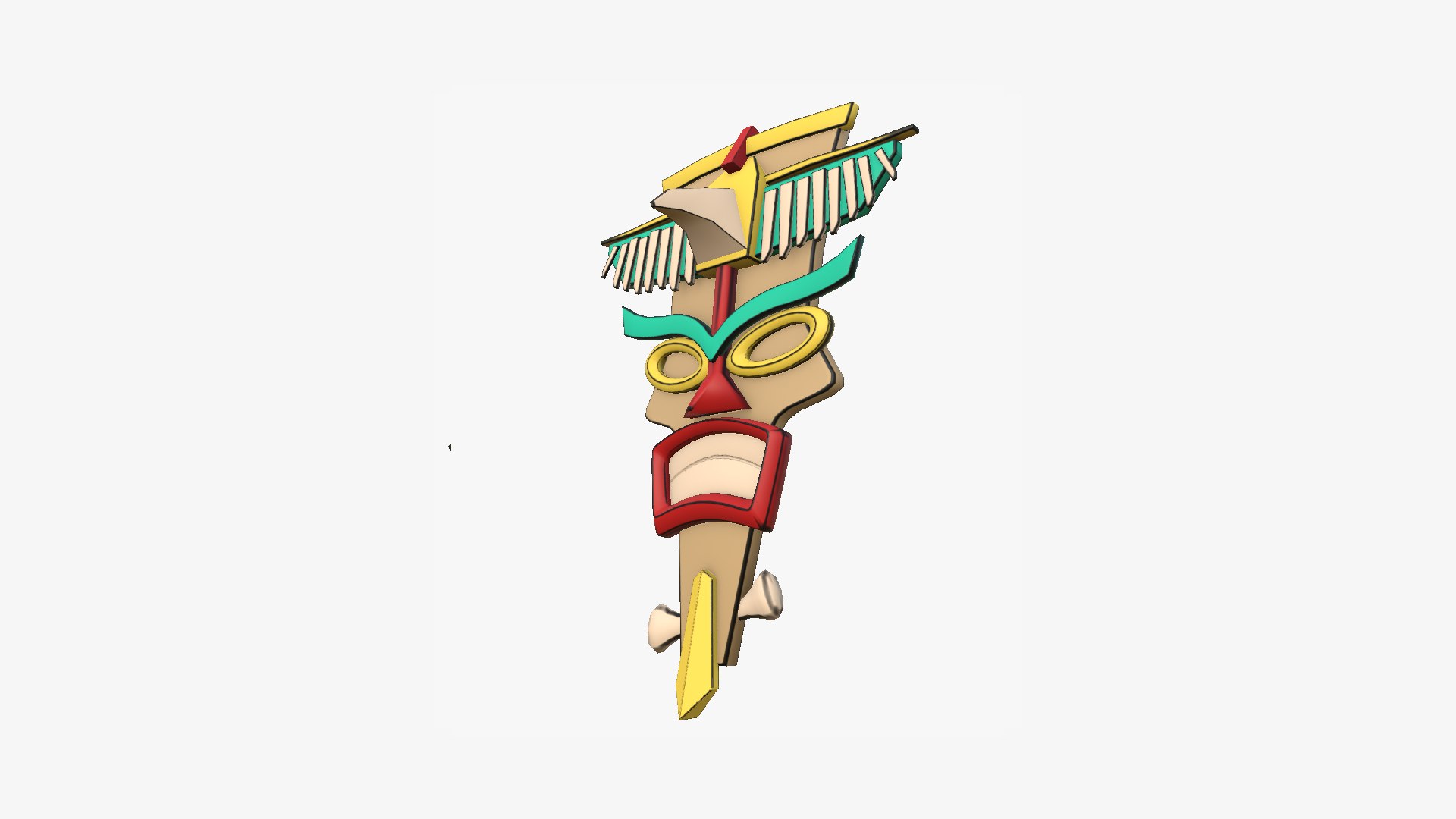 Tribal Mask C11 Cartoon - Costume Character Design 3D model ...