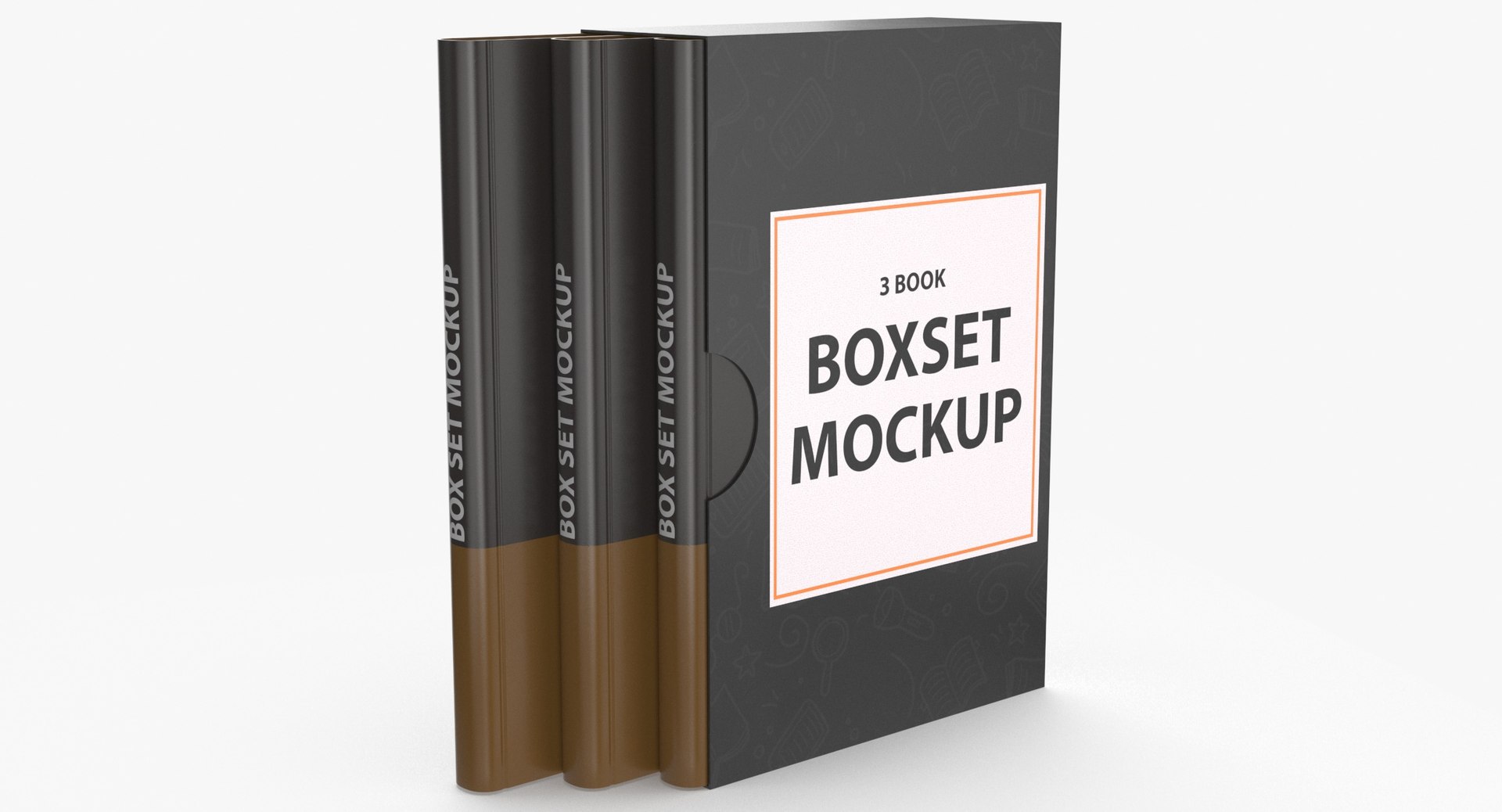 3D Model Paperback Book Box Type 02 Basic Poses Blank And Generic ...