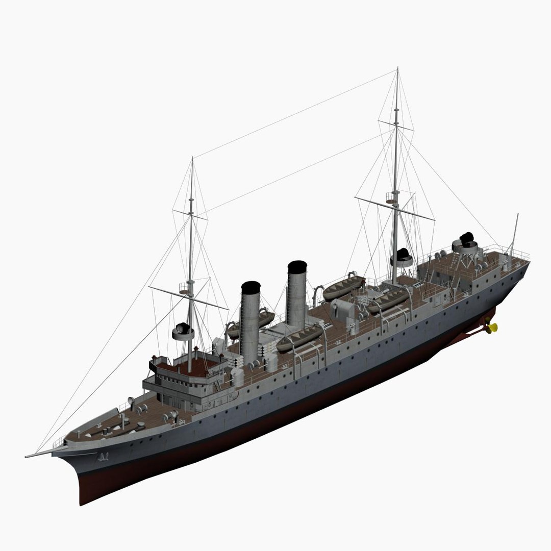 3d Model Of Cruiser Nautilus Imperial German