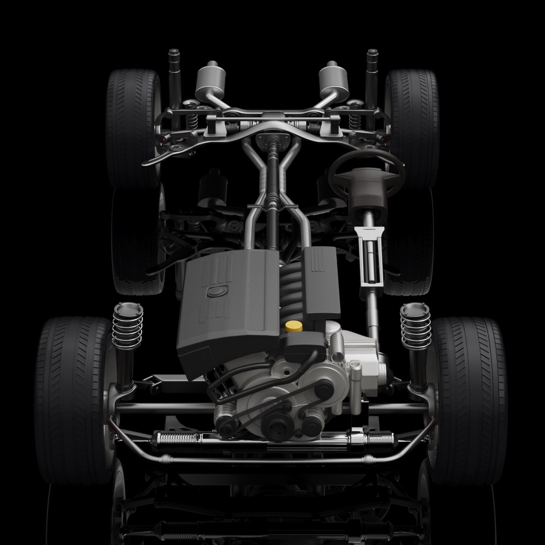 3d chassis engine model