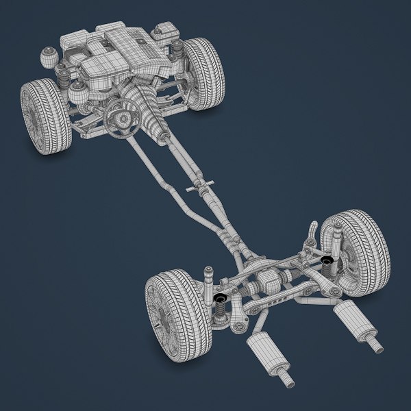 3d chassis engine model