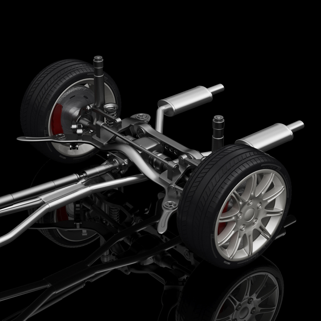 3d chassis engine model