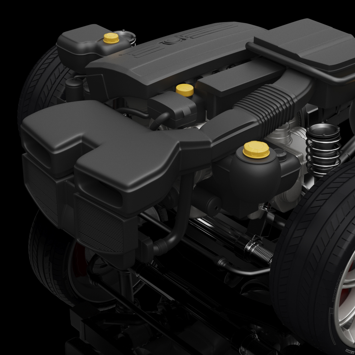 3d chassis engine model