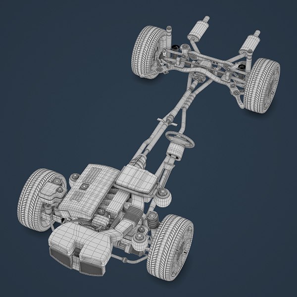 3d chassis engine model