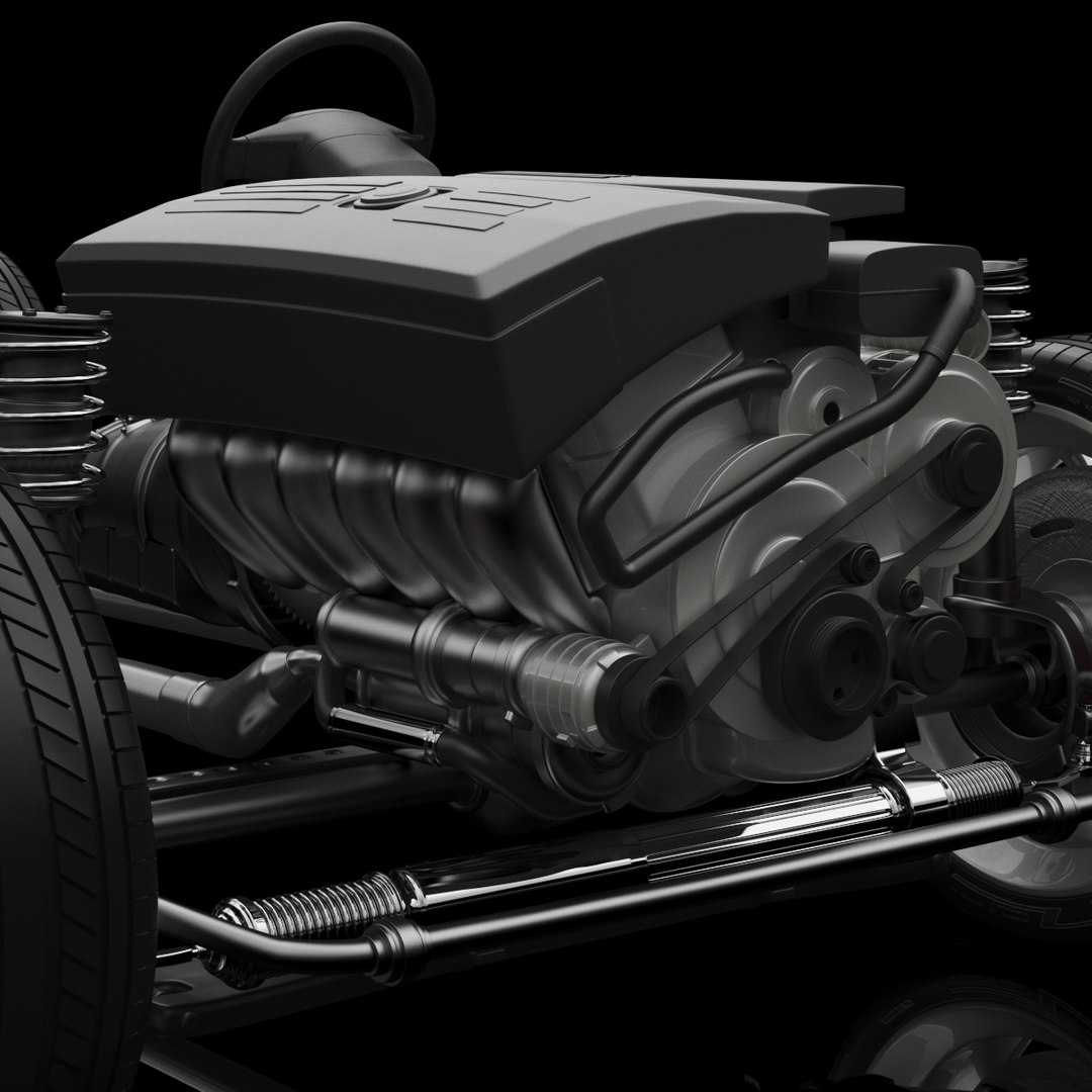 3d chassis engine model