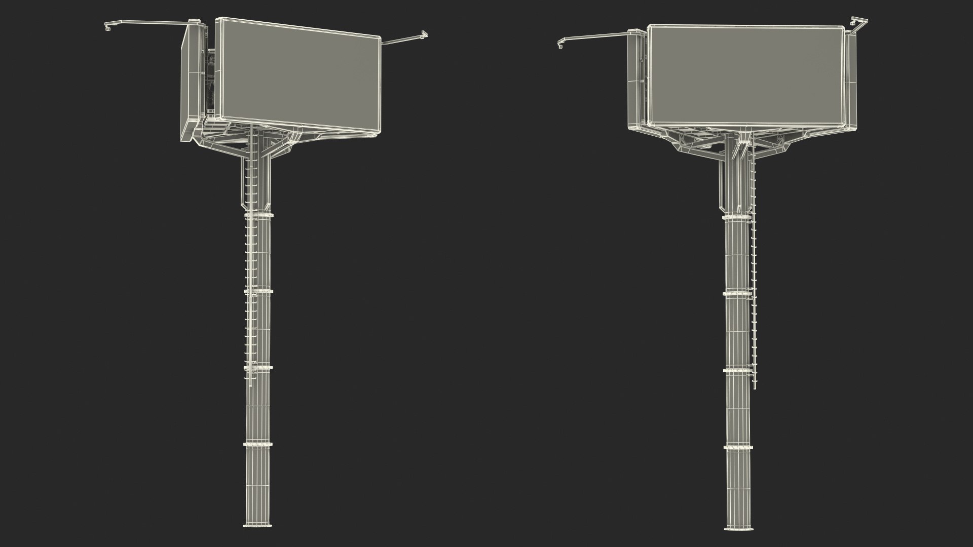 Three-Sided Digital Billboard 6x3 3D model - TurboSquid 1911738
