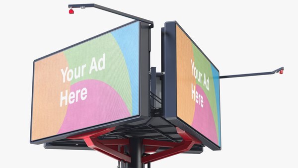Three-Sided Digital Billboard 6x3 3D model - TurboSquid 1911738
