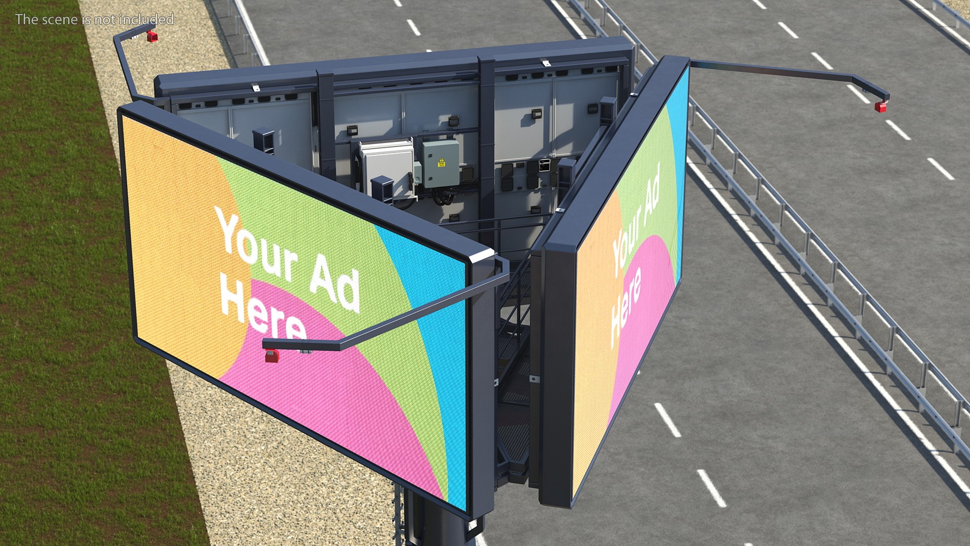 Three-Sided Digital Billboard 6x3 3D Model - TurboSquid 1911738