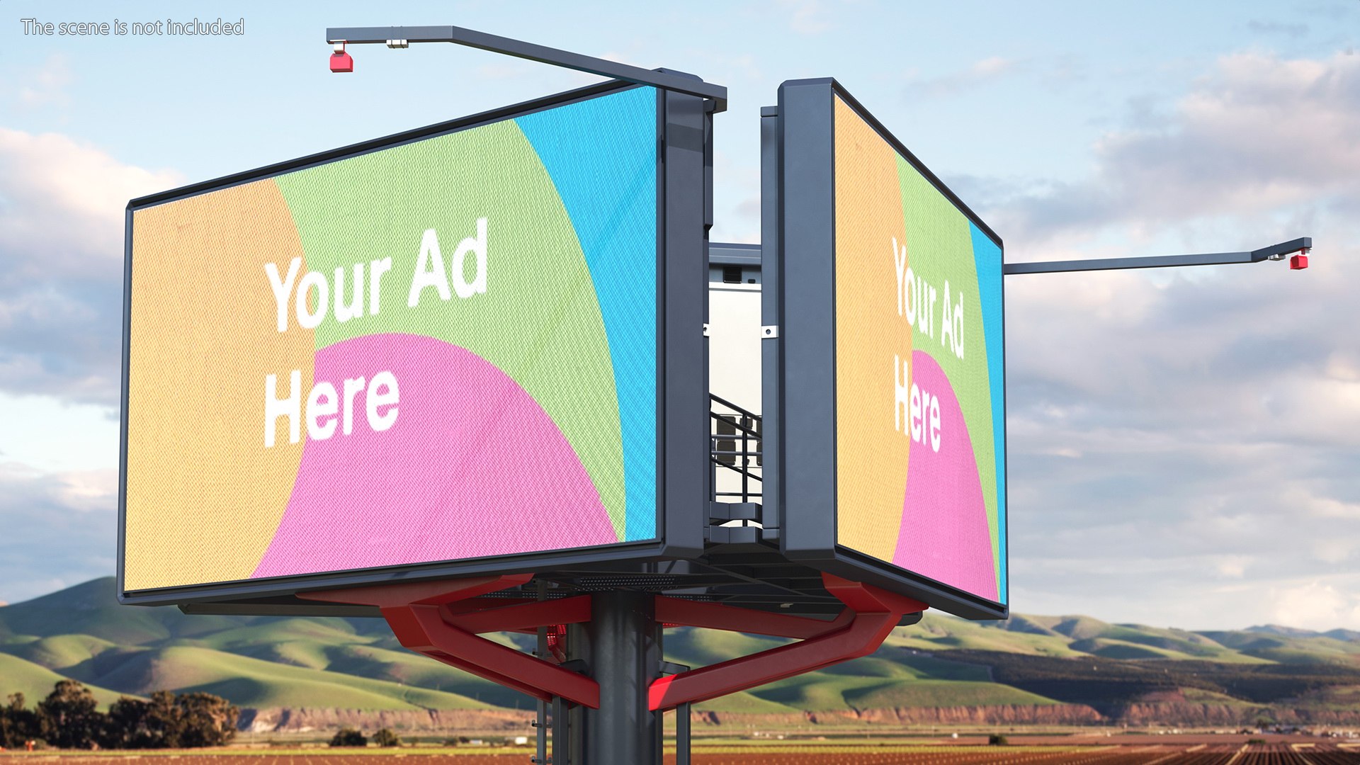 Three-Sided Digital Billboard 6x3 3D Model - TurboSquid 1911738