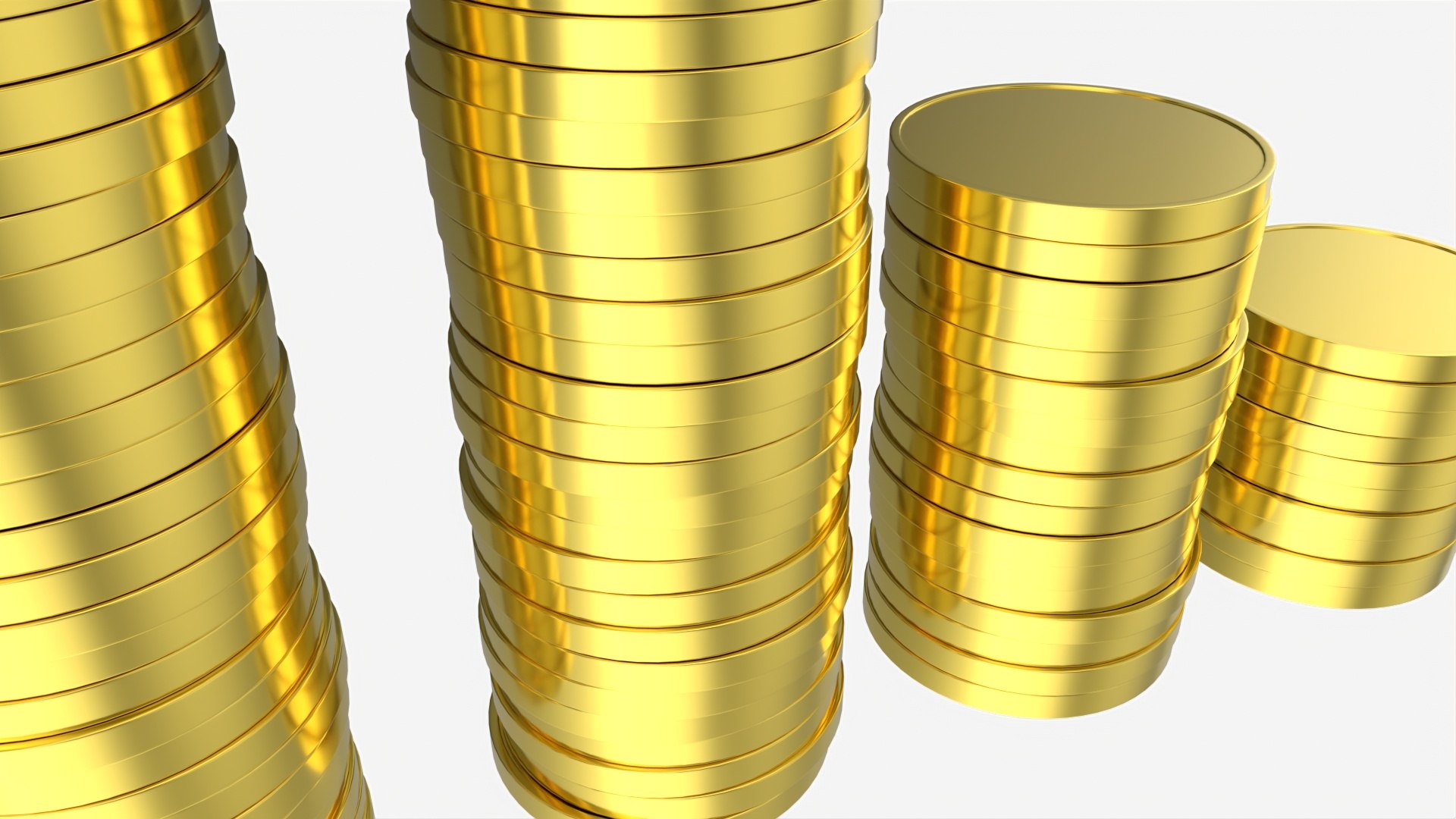 3D Money Coin Stack Set Model - TurboSquid 2108704