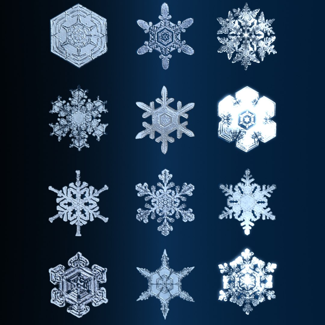 3d 3ds Snow Flakes