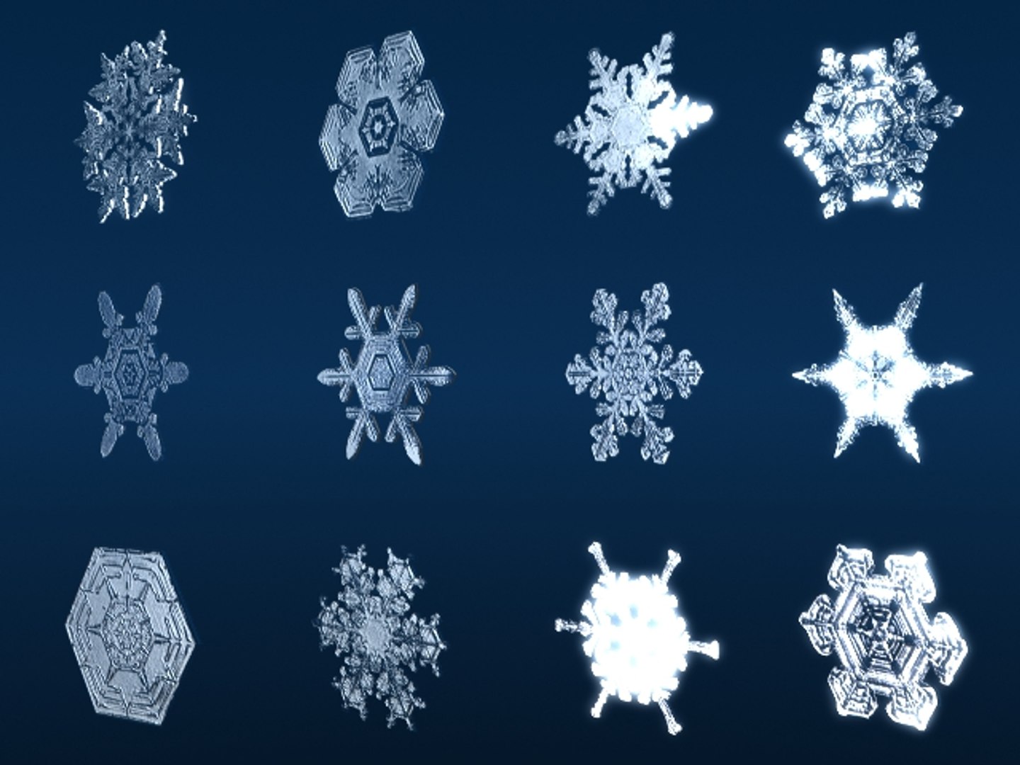 3d 3ds Snow Flakes
