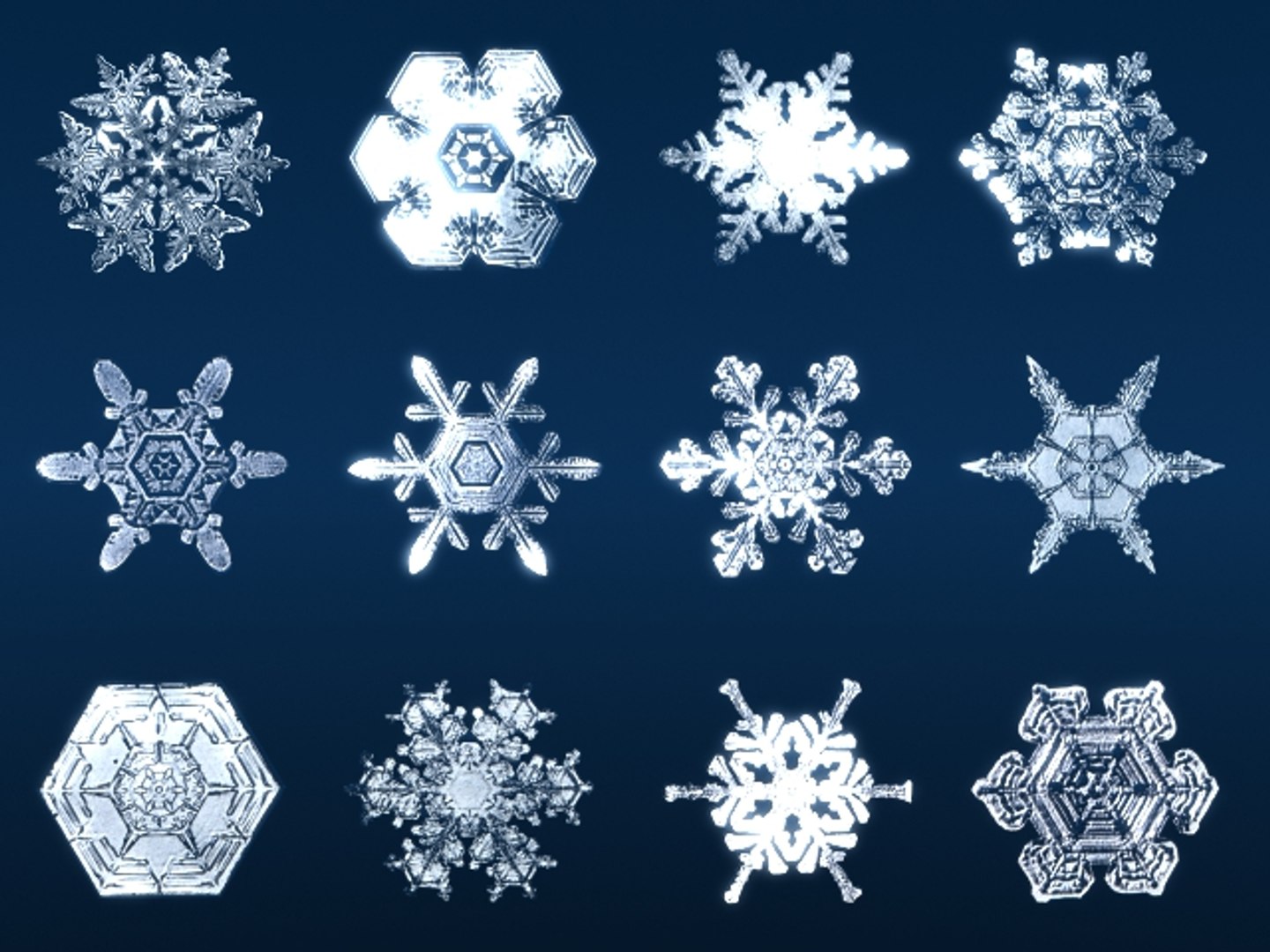 3d 3ds Snow Flakes