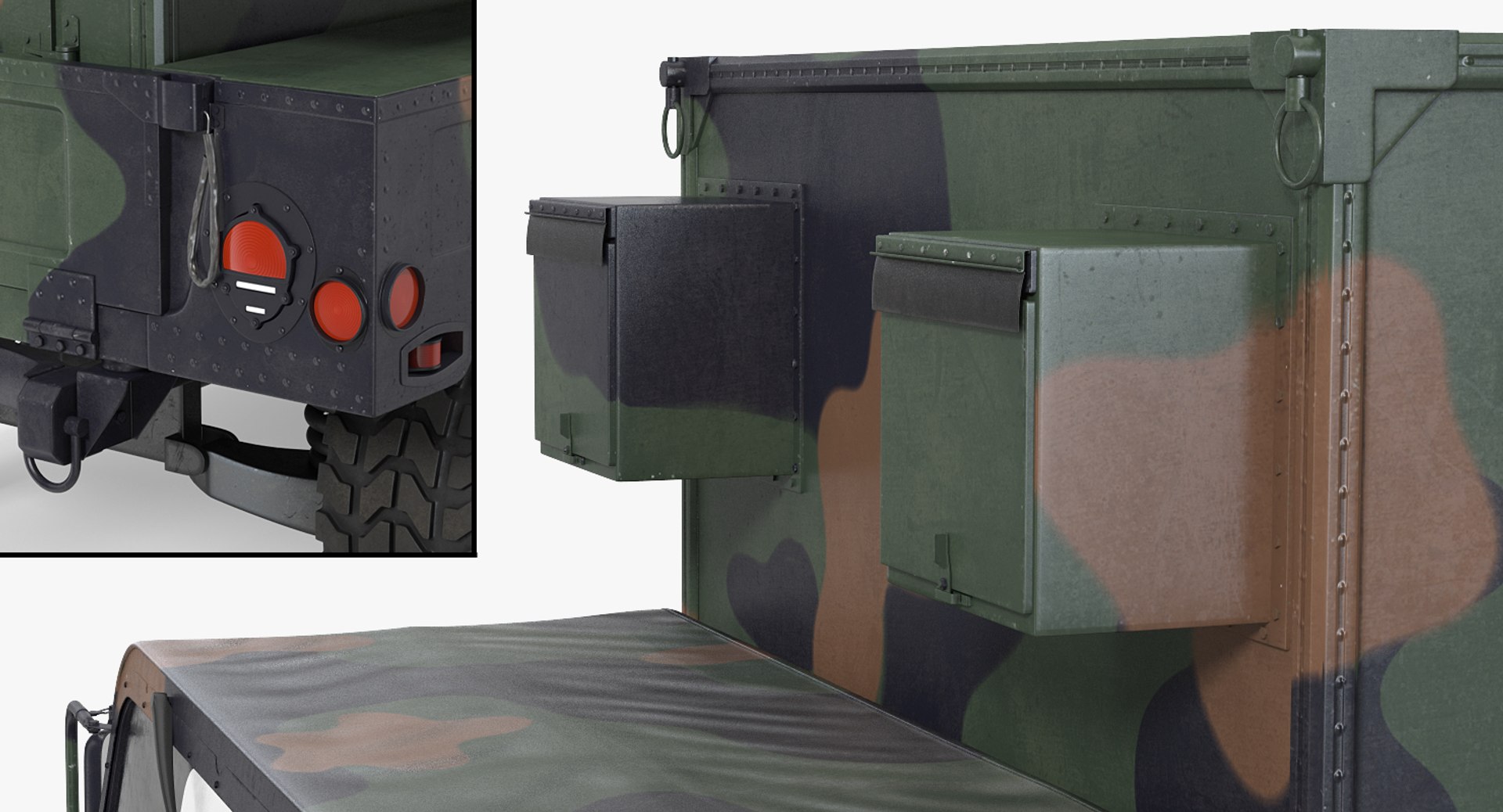 shelter hmmwv m1037 rigged 3d model