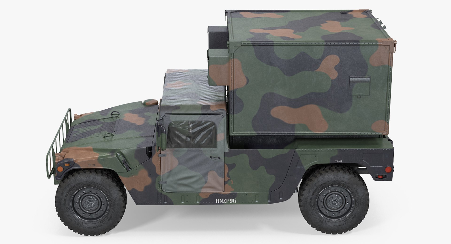 shelter hmmwv m1037 rigged 3d model