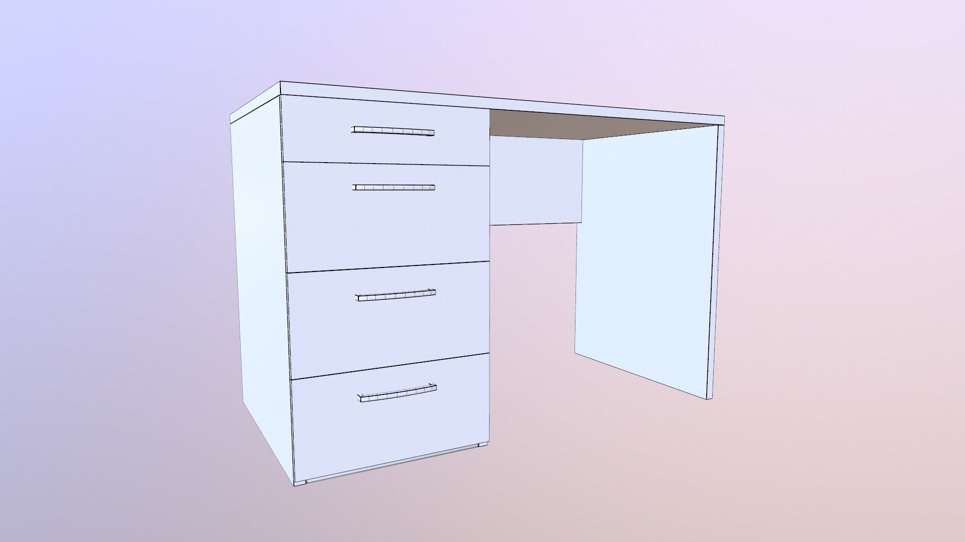 Computer Table 3D Model - TurboSquid 2090990