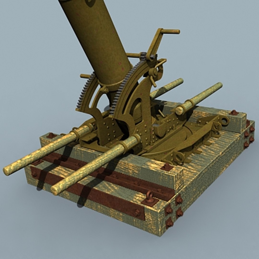 3d model wwi flying pig mortar