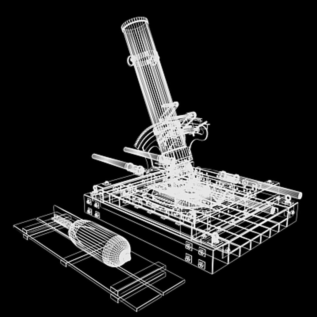 3d model wwi flying pig mortar