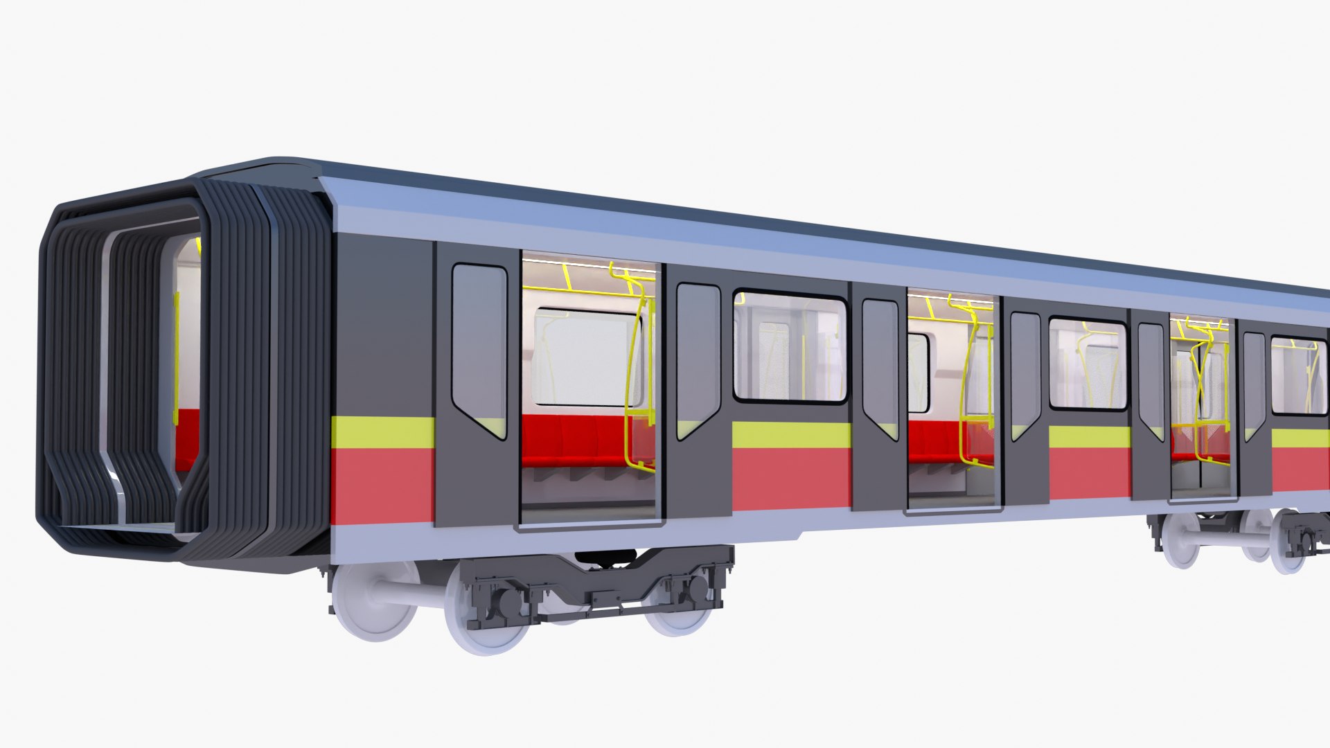 3D Warsaw Metro Middle Coach - TurboSquid 2145408