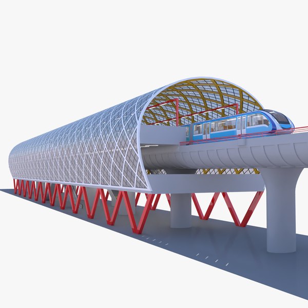 高架单轨车站3D模型 - TurboSquid 2395485