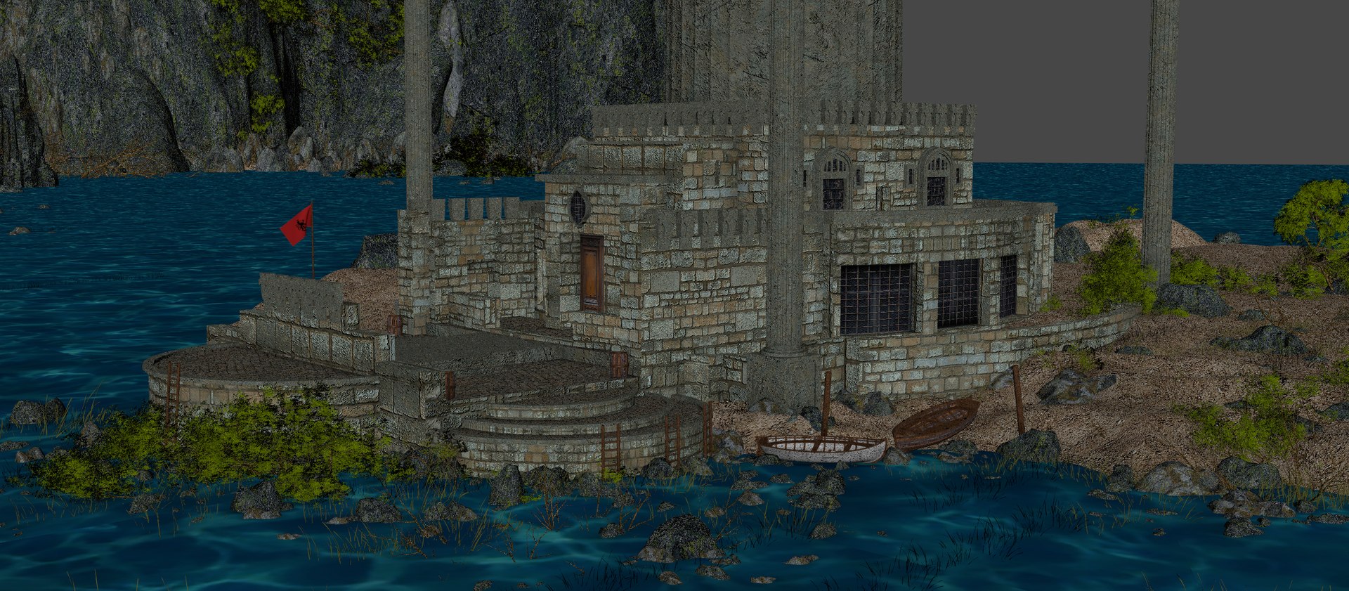 3D Fantasy Sunset Sea Towers - TurboSquid 1812970