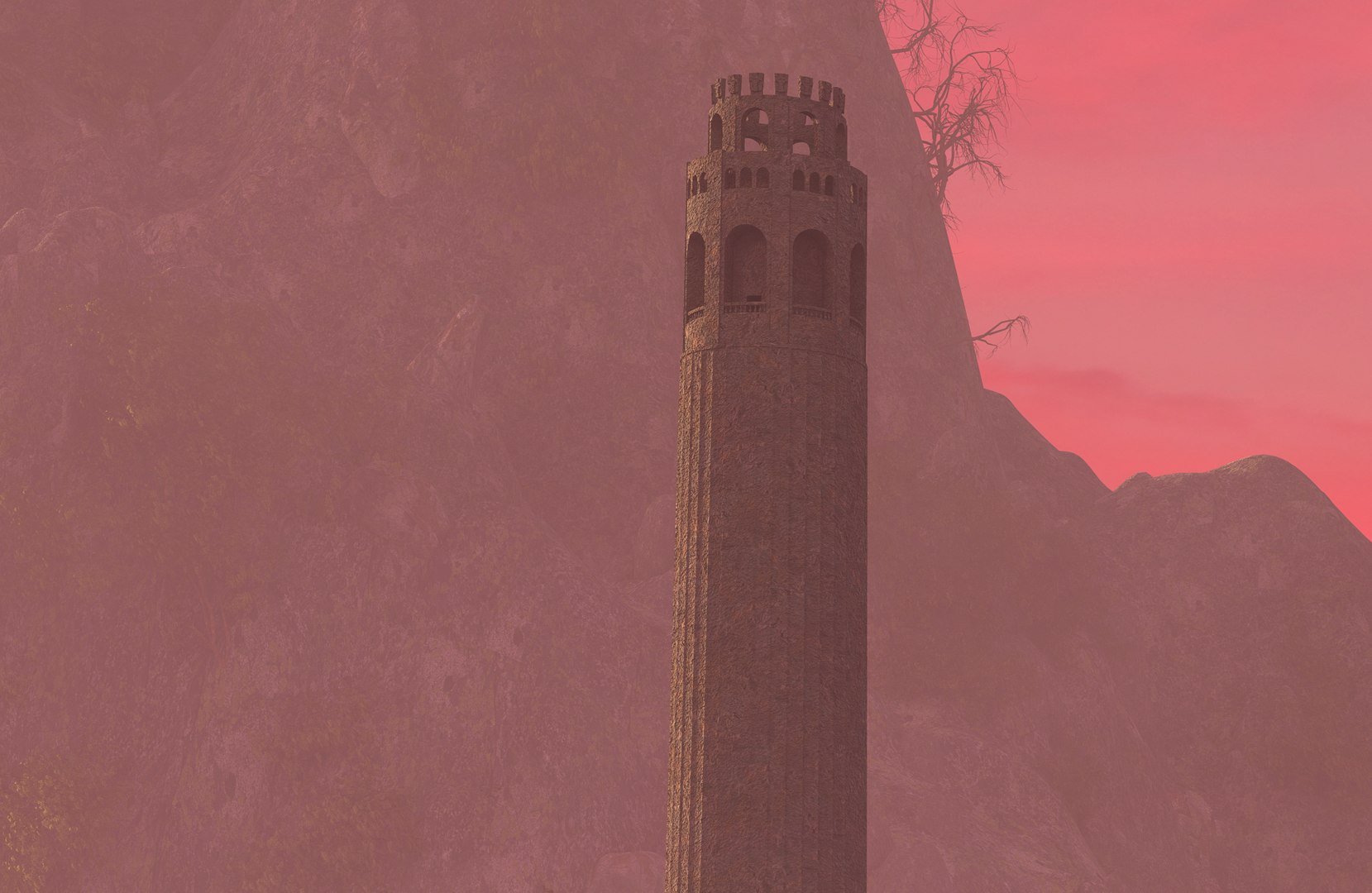 3D Fantasy Sunset Sea Towers - TurboSquid 1812970