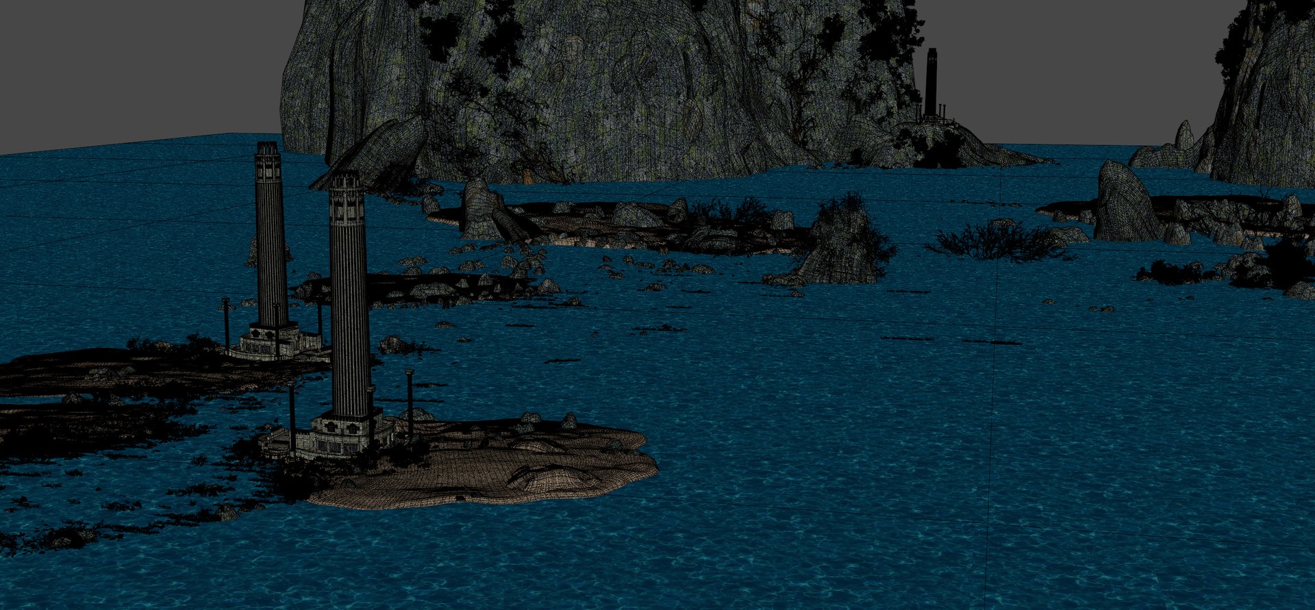 3D Fantasy Sunset Sea Towers - TurboSquid 1812970