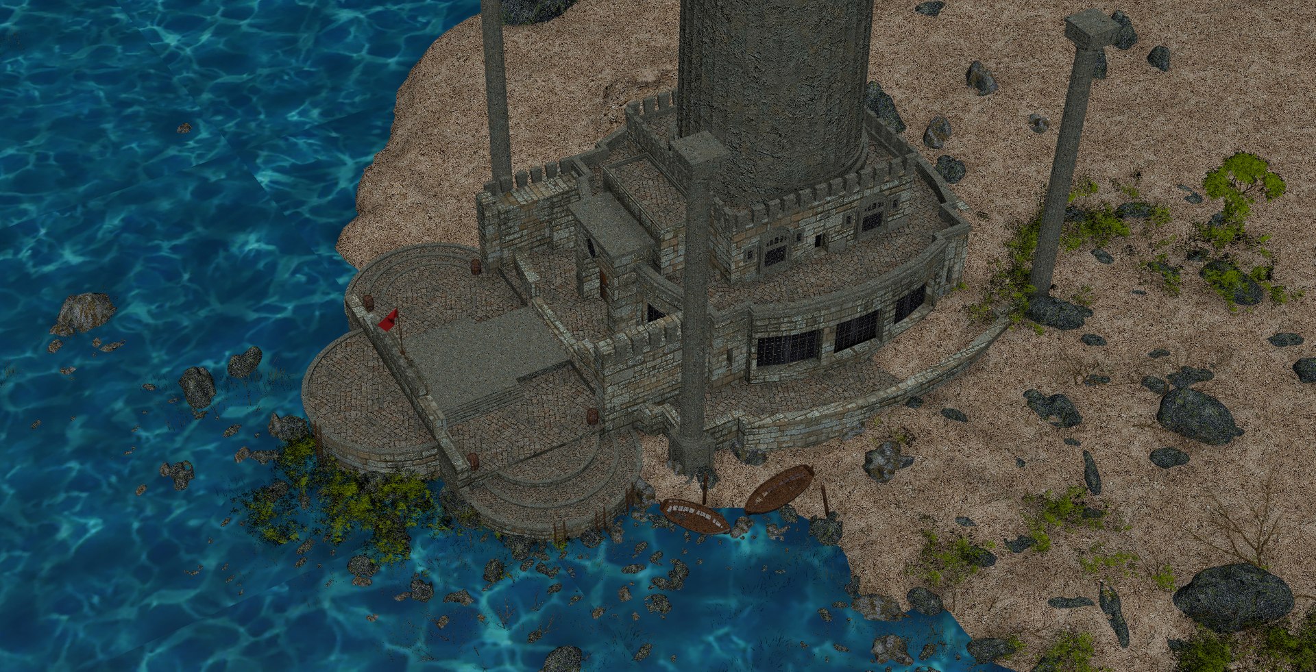 3D Fantasy Sunset Sea Towers - TurboSquid 1812970