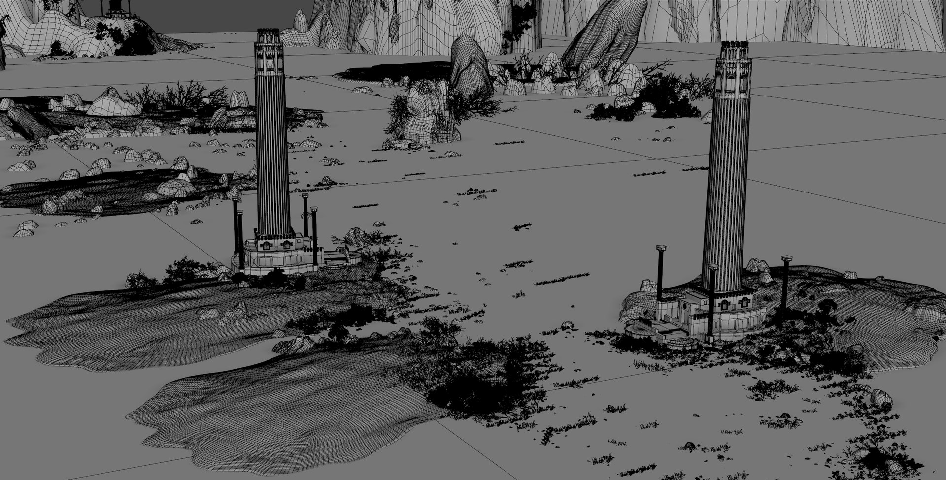 3D Fantasy Sunset Sea Towers - TurboSquid 1812970