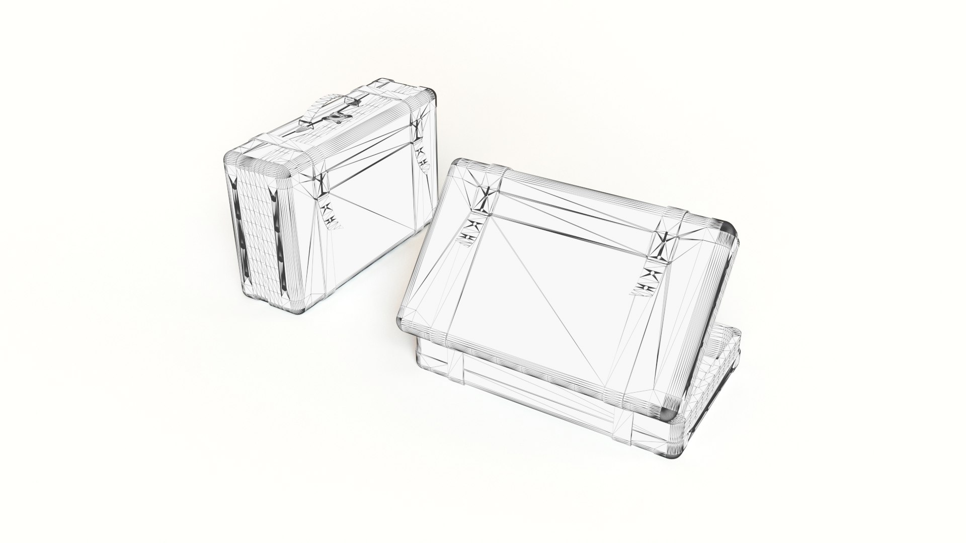 3D Suitcase Briefcase - Open And Closed - 3D Asset Model - TurboSquid ...