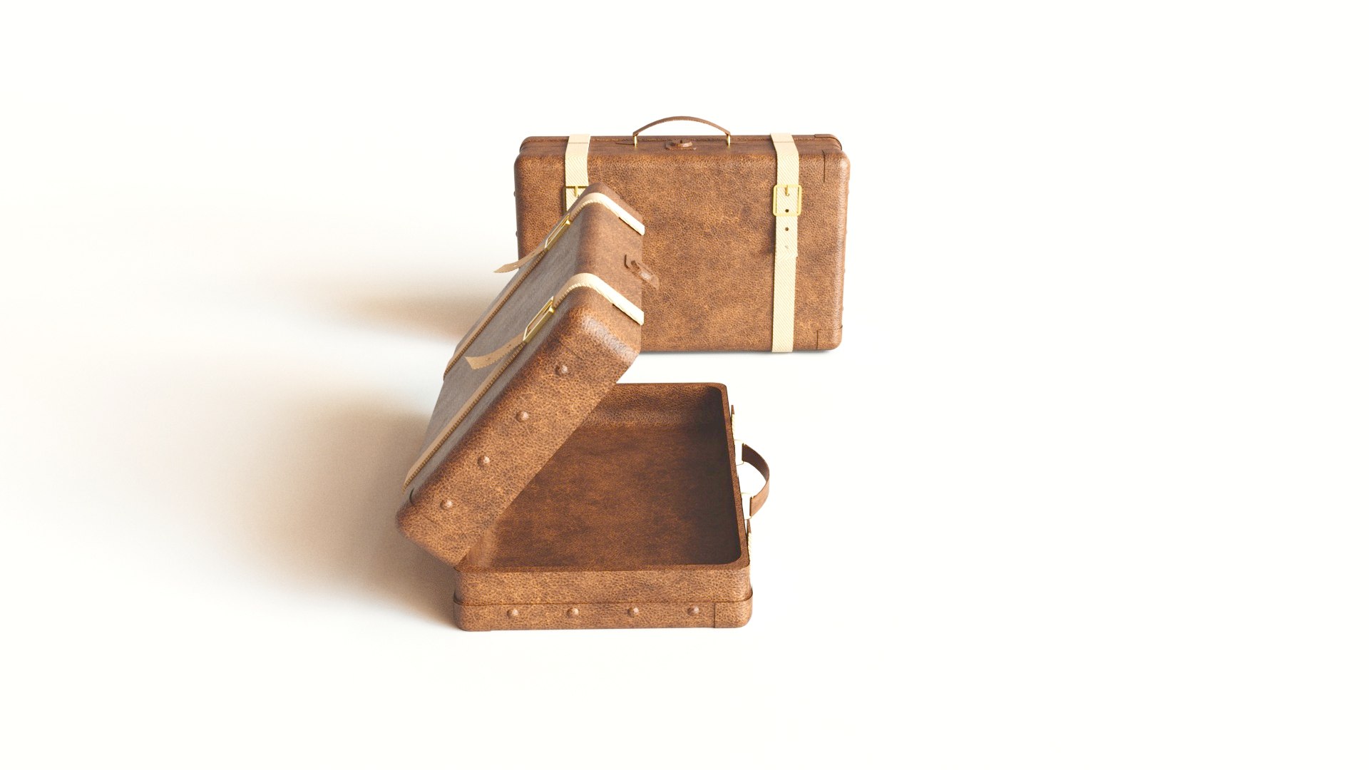 3D Suitcase Briefcase - Open And Closed - 3D Asset Model - TurboSquid ...