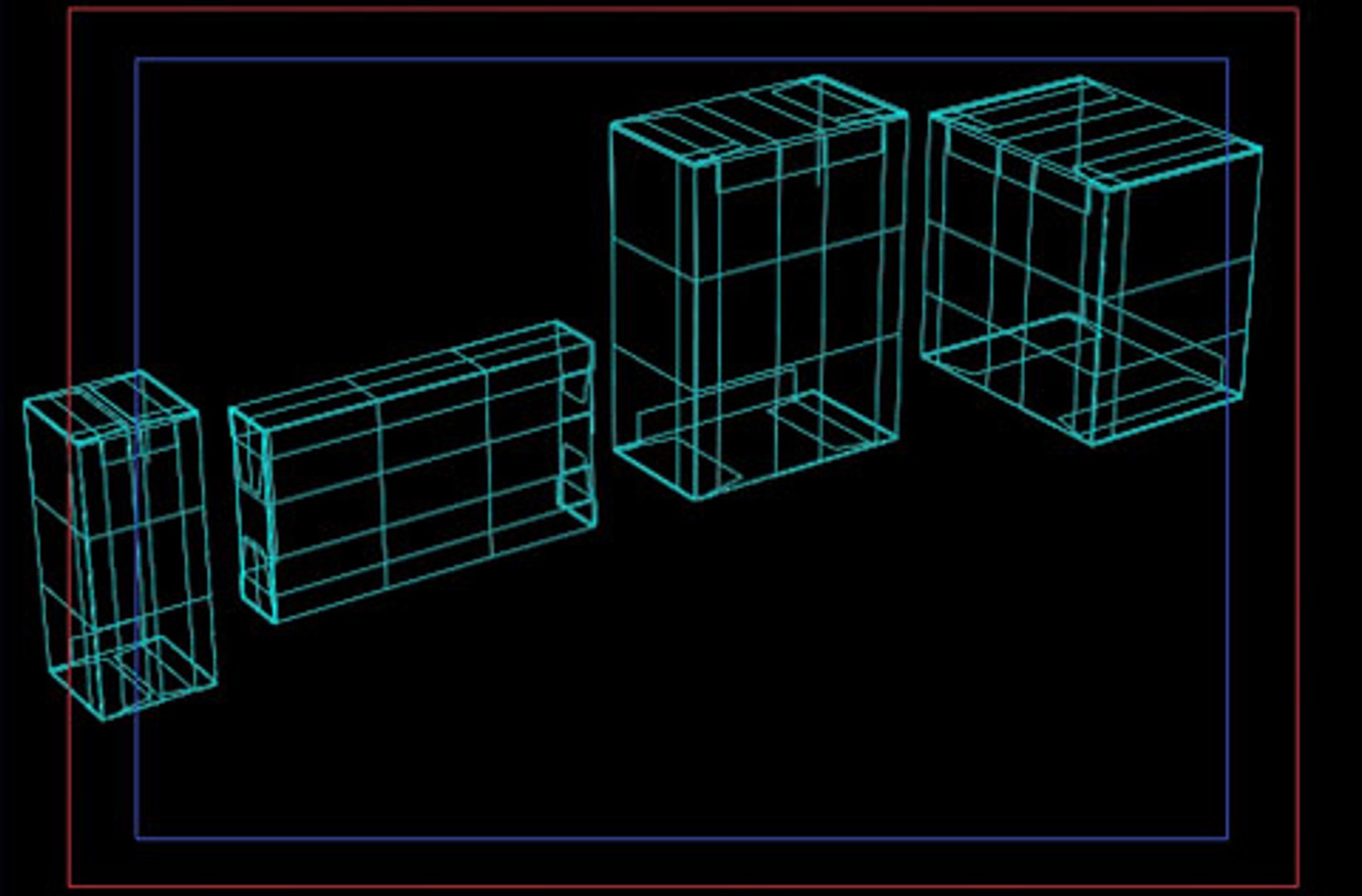 Folding Boxes 3d Model
