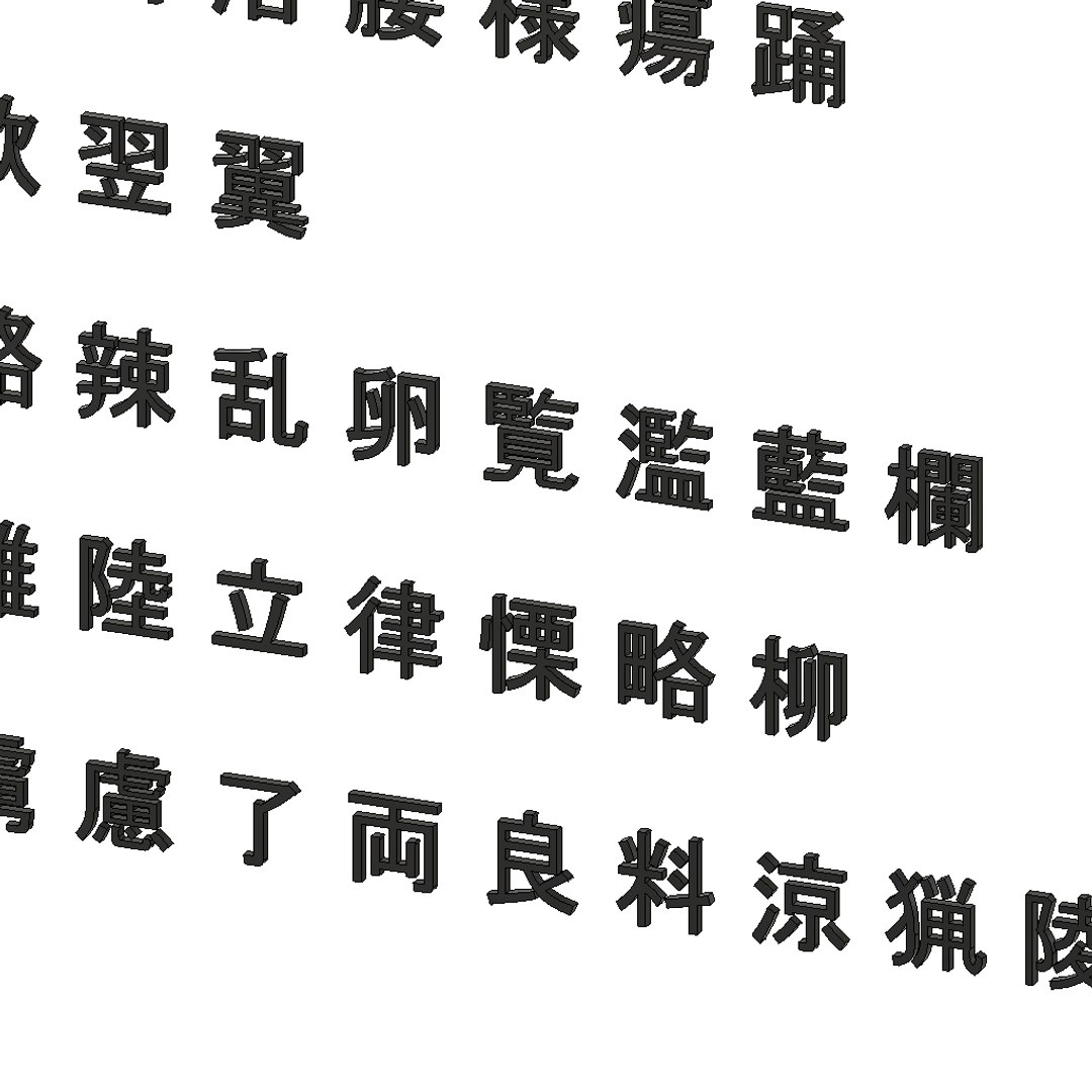 3D chinese ms pgothic font - TurboSquid 1209072