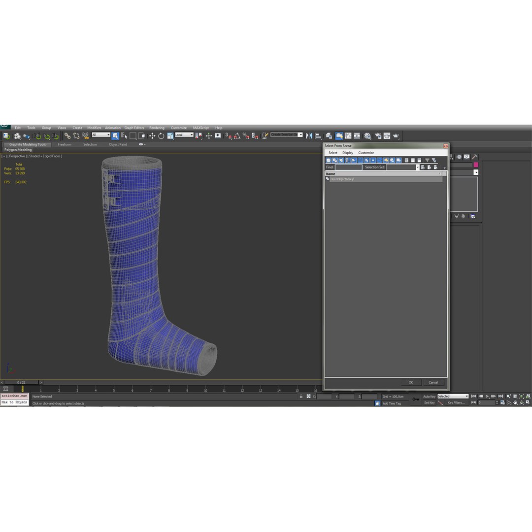 Max Blue Fiberglass Cast Leg
