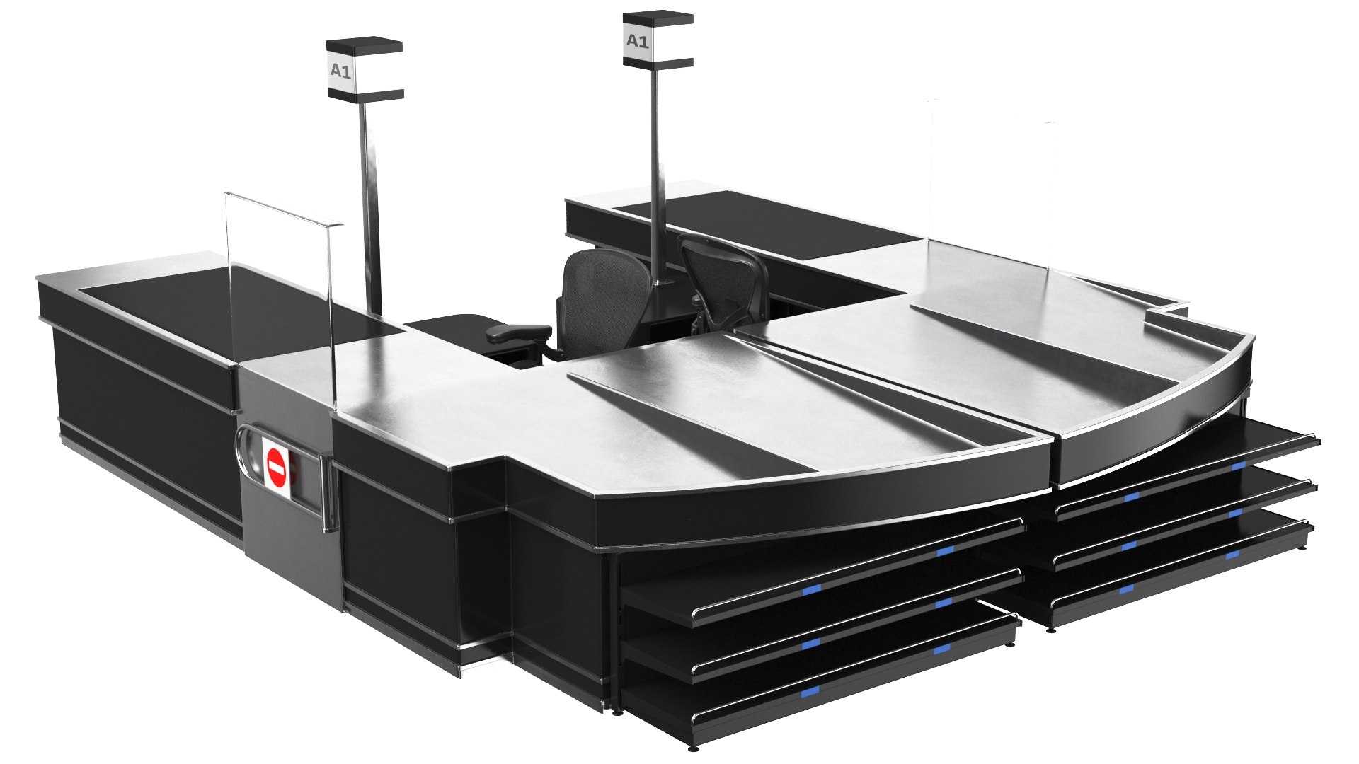 3D Detailed Checkout Counter Model - TurboSquid 2029853