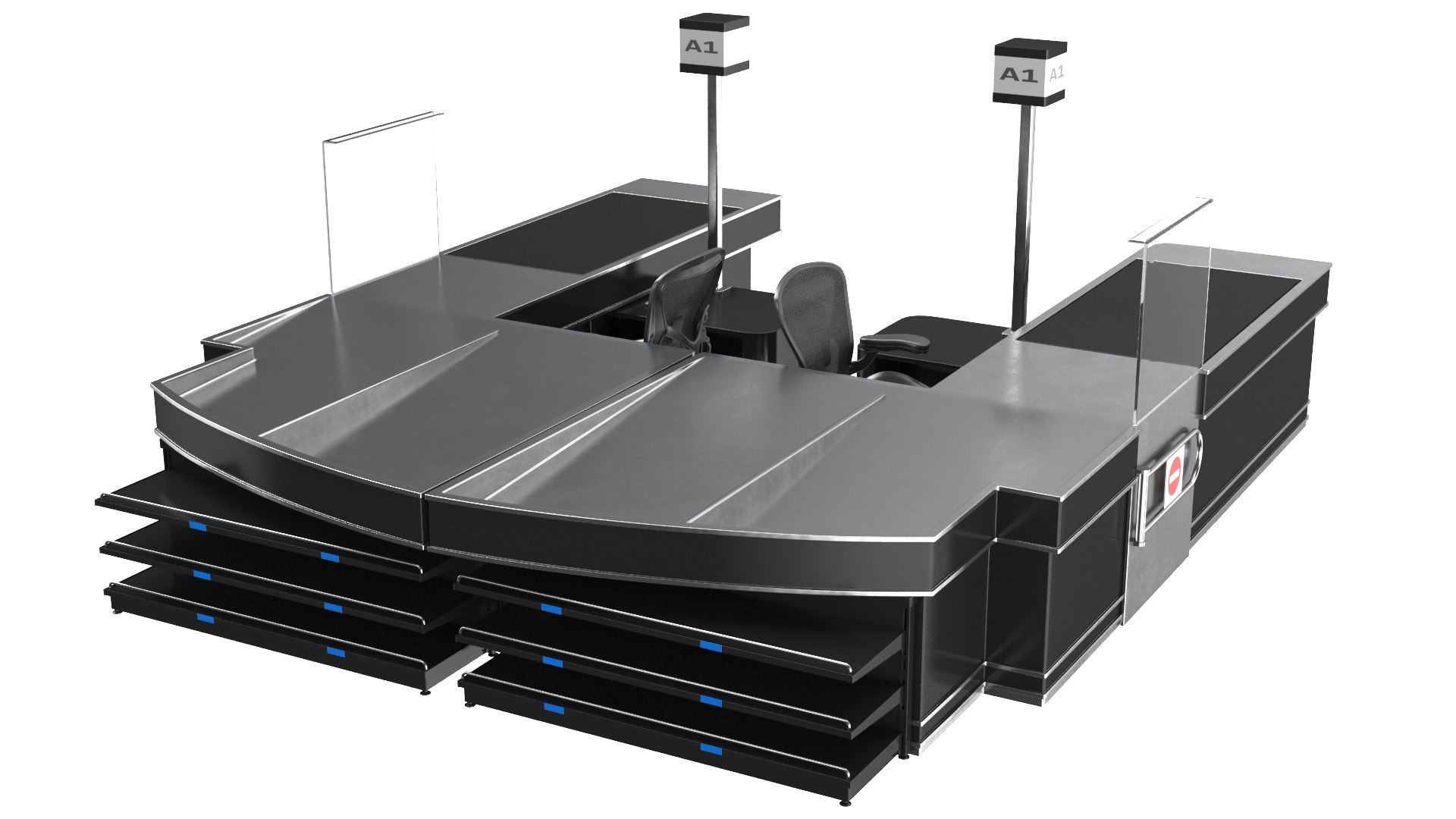 3D Detailed Checkout Counter Model - TurboSquid 2029853