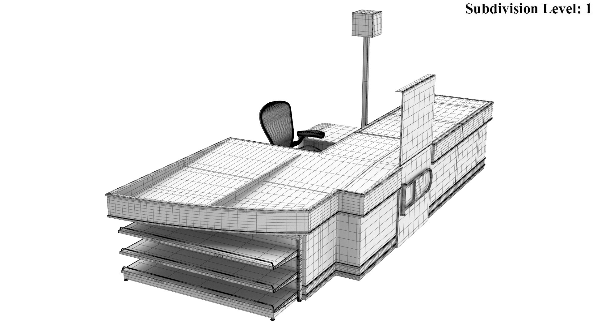 3D Detailed Checkout Counter Model - TurboSquid 2029853
