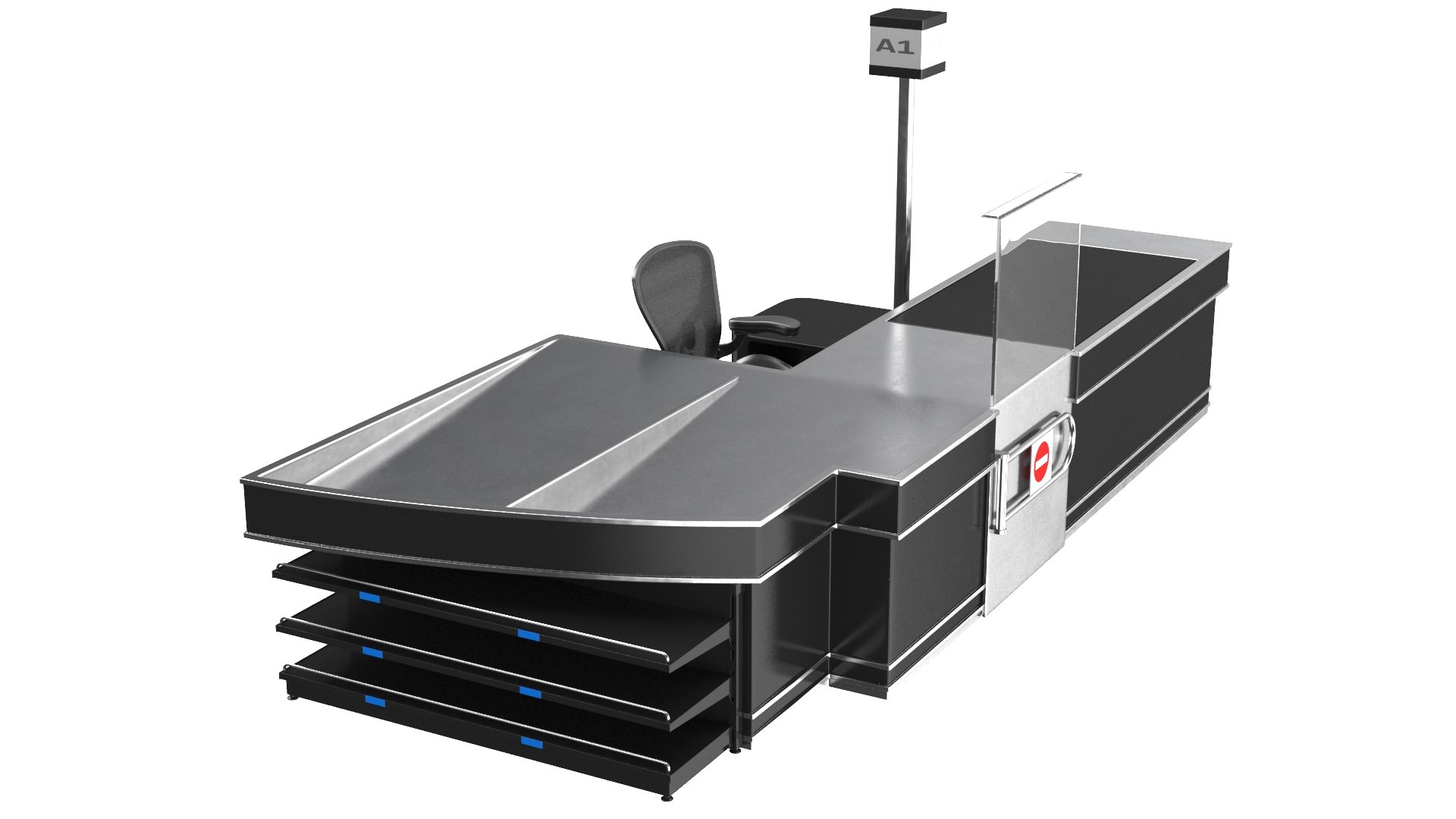 3D Detailed Checkout Counter Model - TurboSquid 2029853