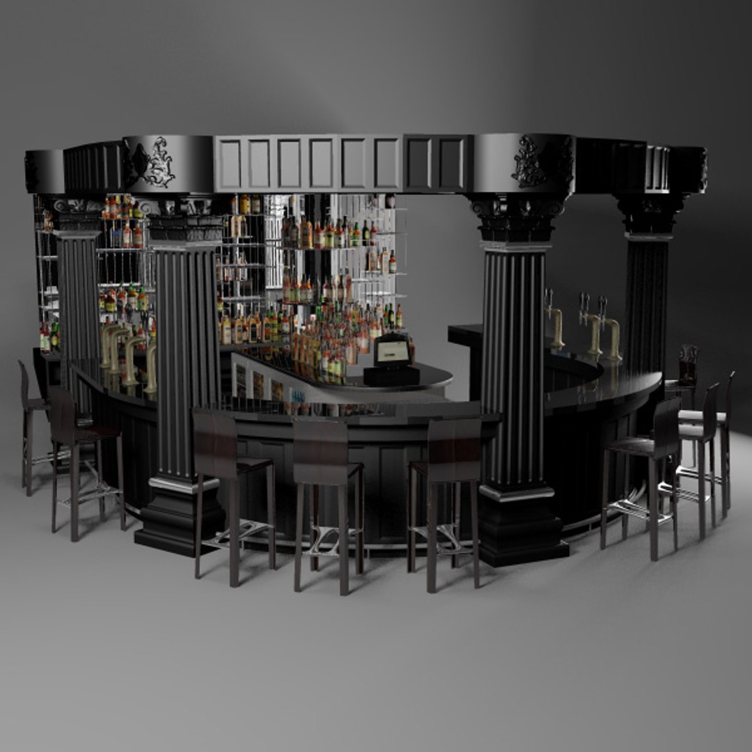3d Model Traditional Bar