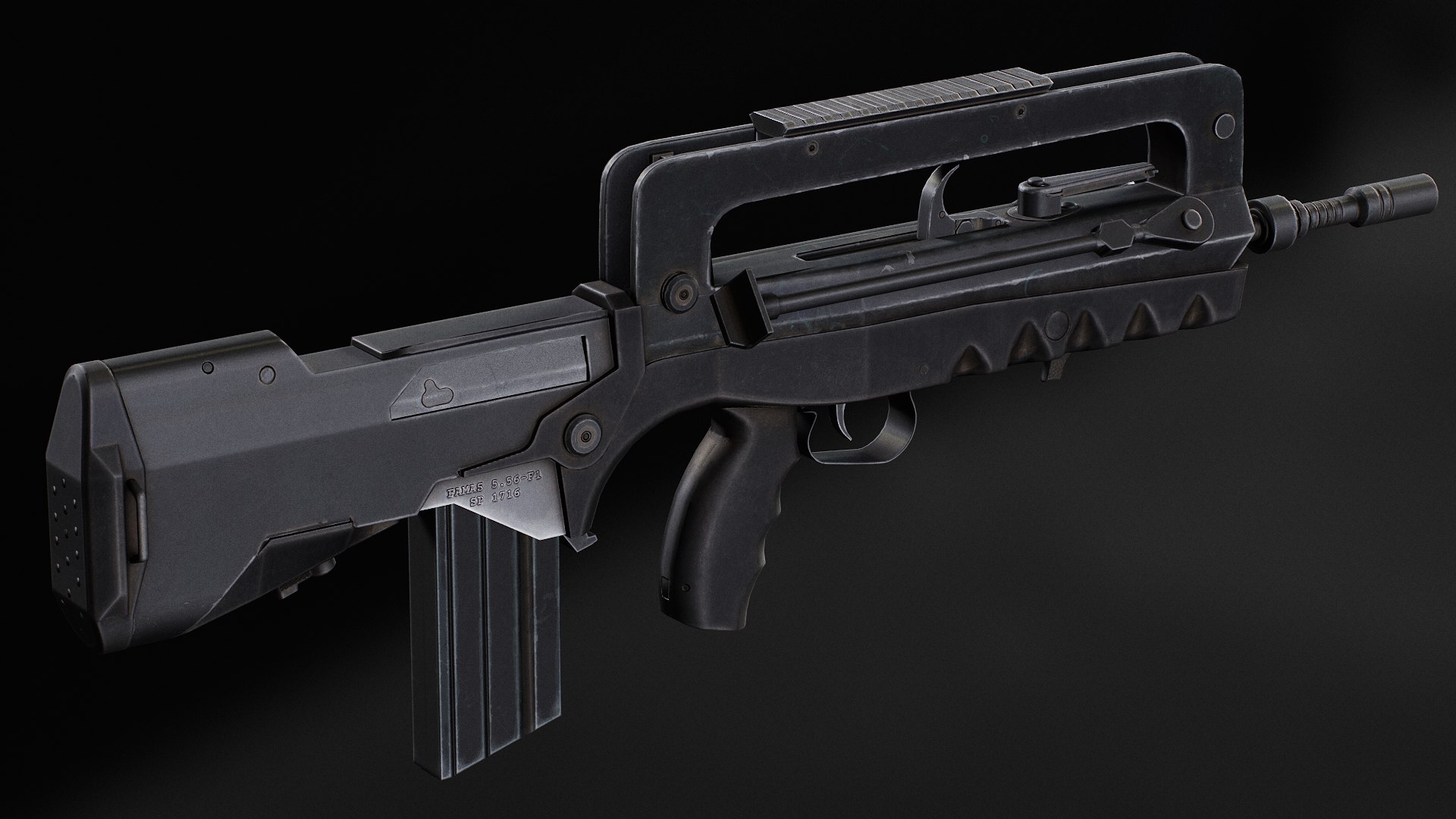 3D Famas F1 Assault Rifle - Mobile Ready Low Poly - TurboSquid 2283758