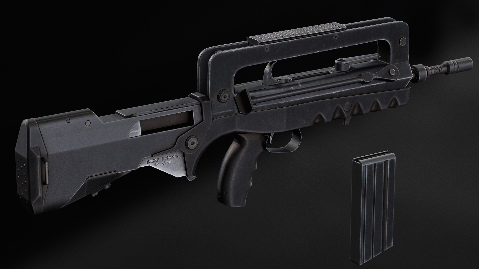 3D Famas F1 Assault Rifle - Mobile Ready Low Poly - TurboSquid 2283758