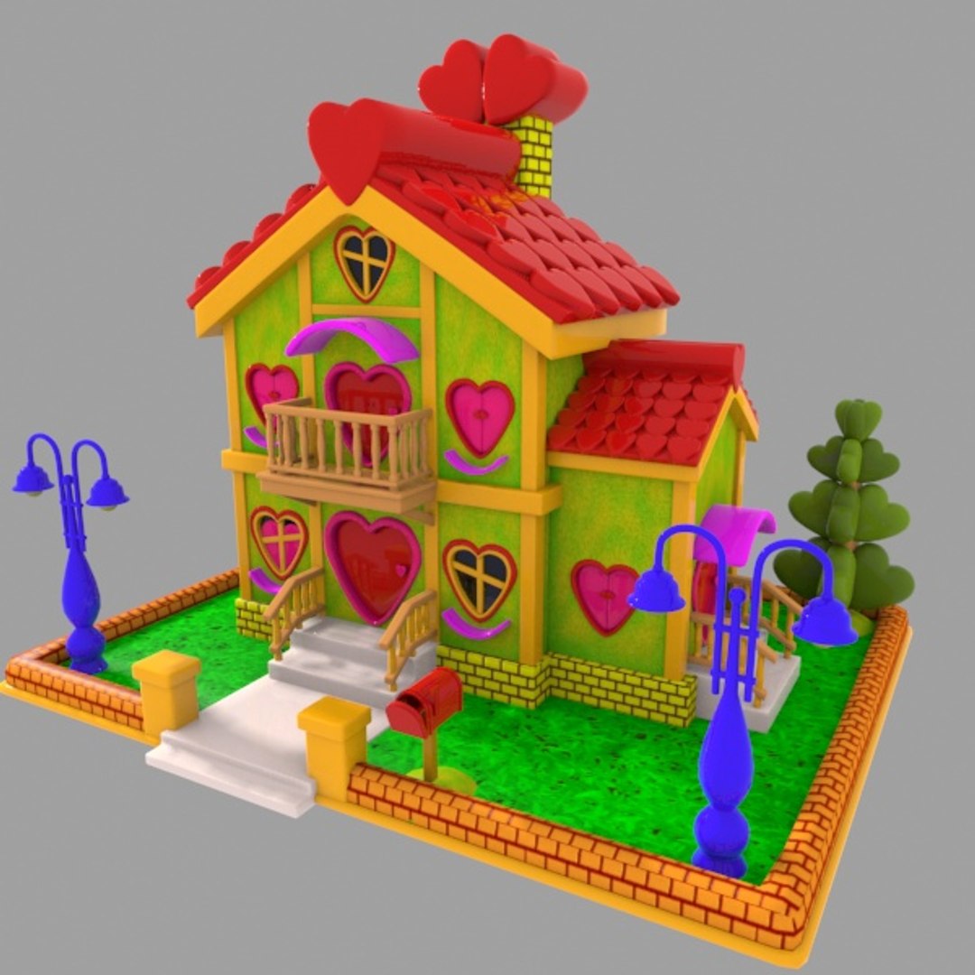 3ds Cartoon House Toon
