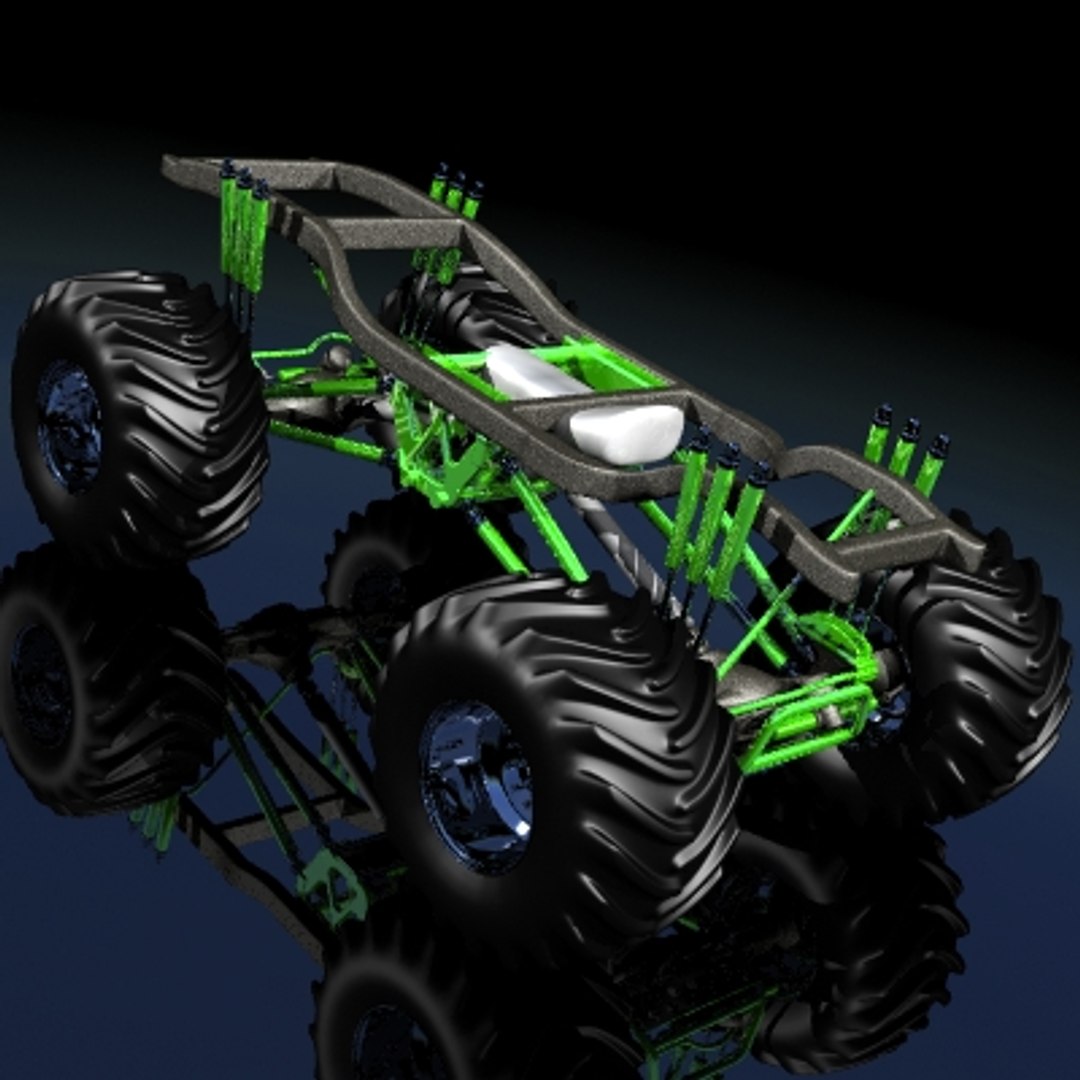 3d model monster truck frame