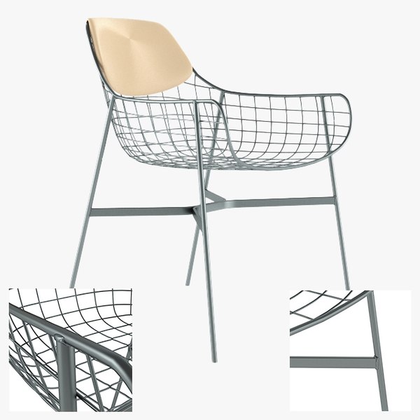 3d model of metal armchair lounge chair