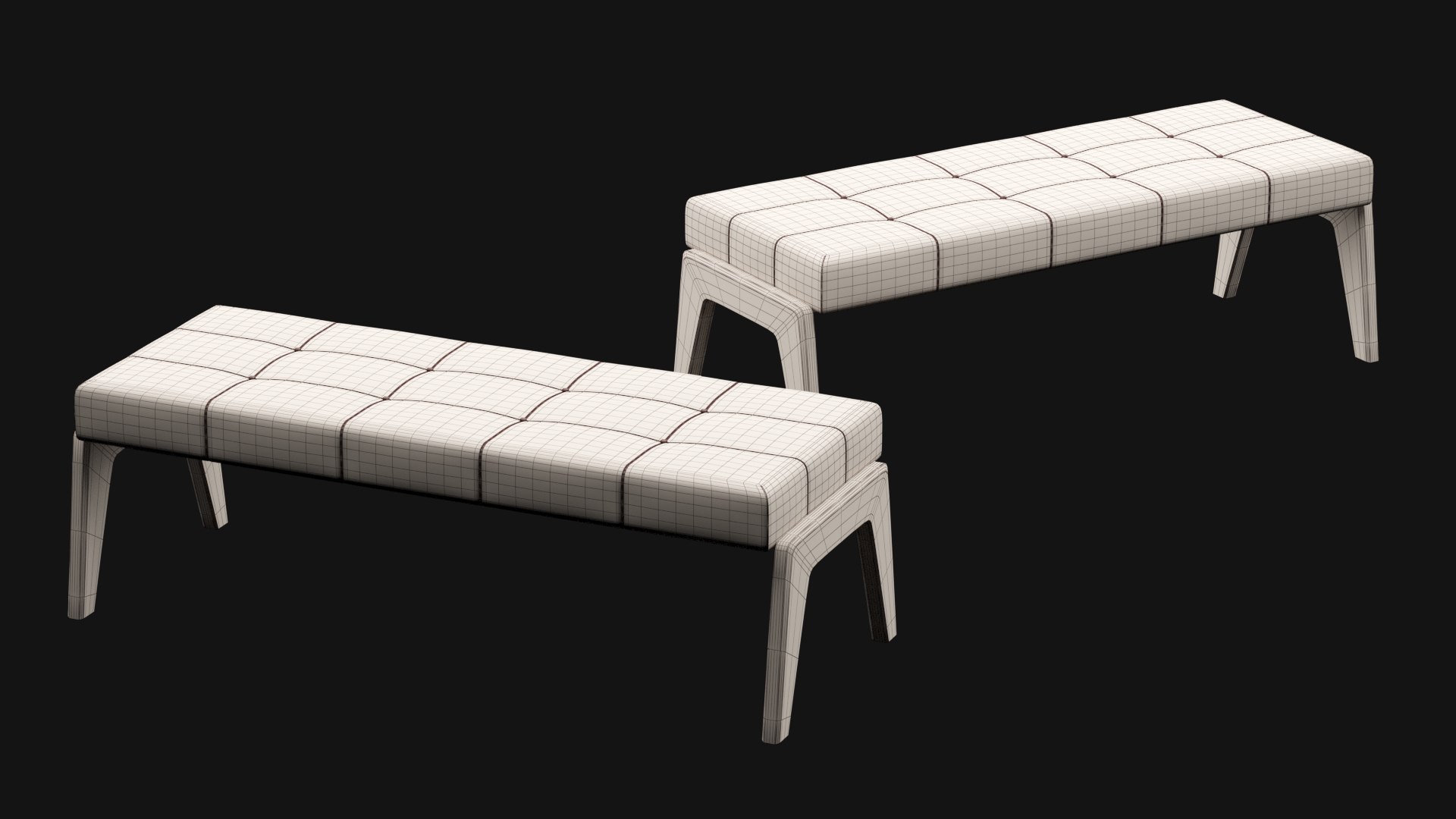 3D bed bench 9 model - TurboSquid 1848032