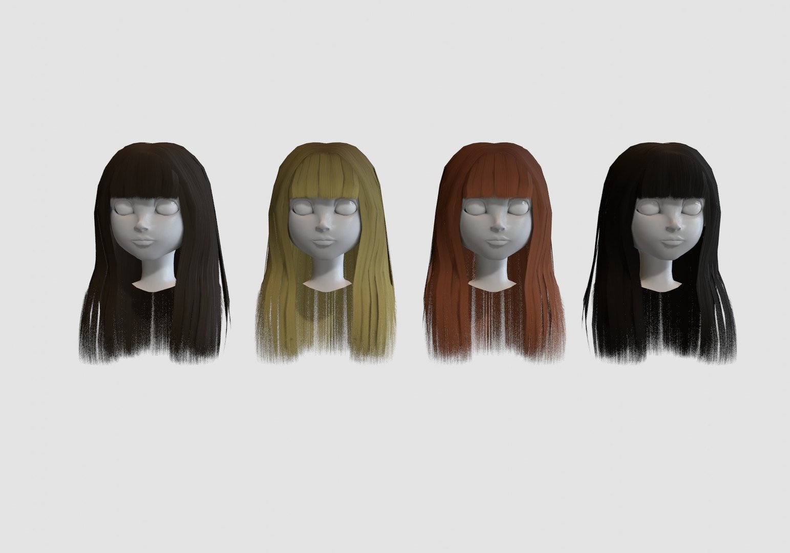 Hairstyle In 4 Colors 3D - TurboSquid 1899630