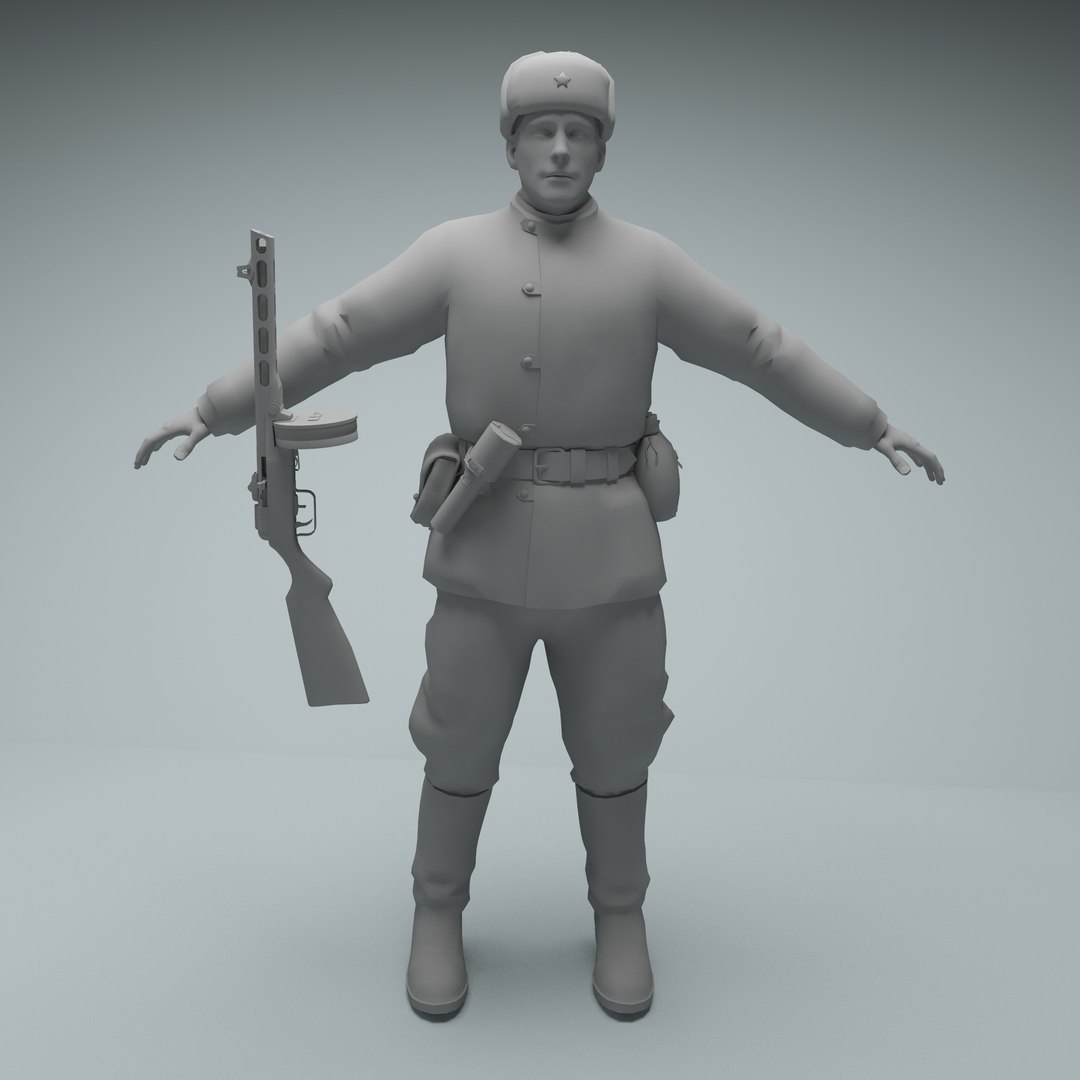 3D Unwrapped Soviet Soldier Model - TurboSquid 1661872