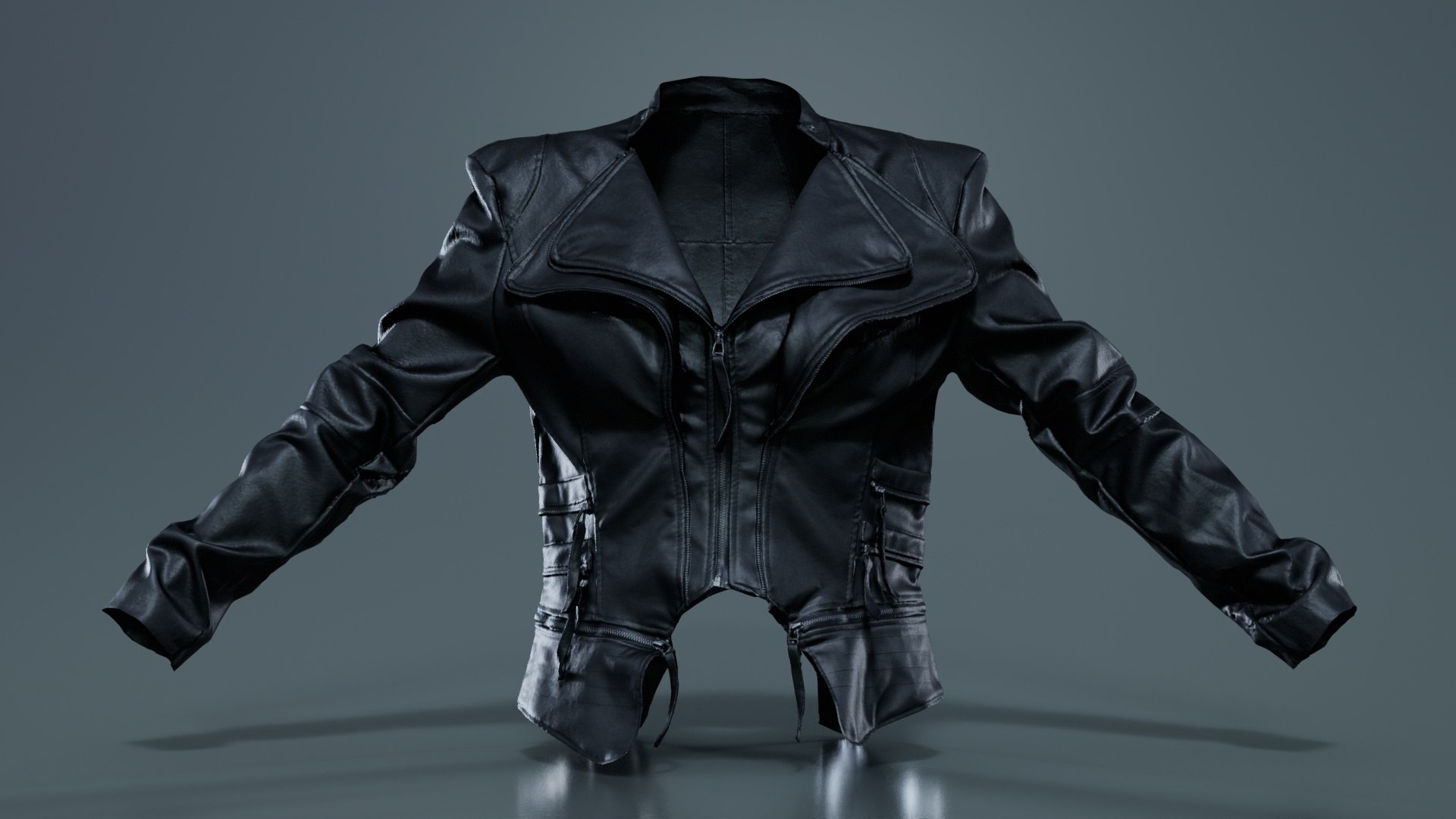 3D Model Flappy Leather Jacket Remastered - TurboSquid 2361390